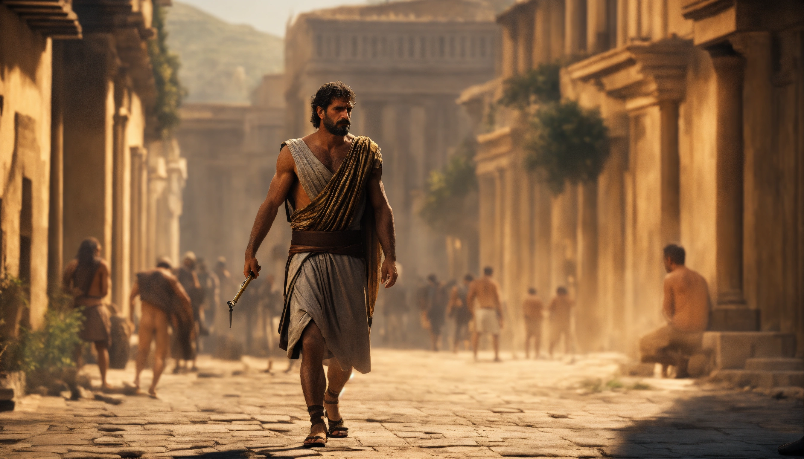 Lexica - Man from ancient Greece, poor, protecting the weak, in the ...