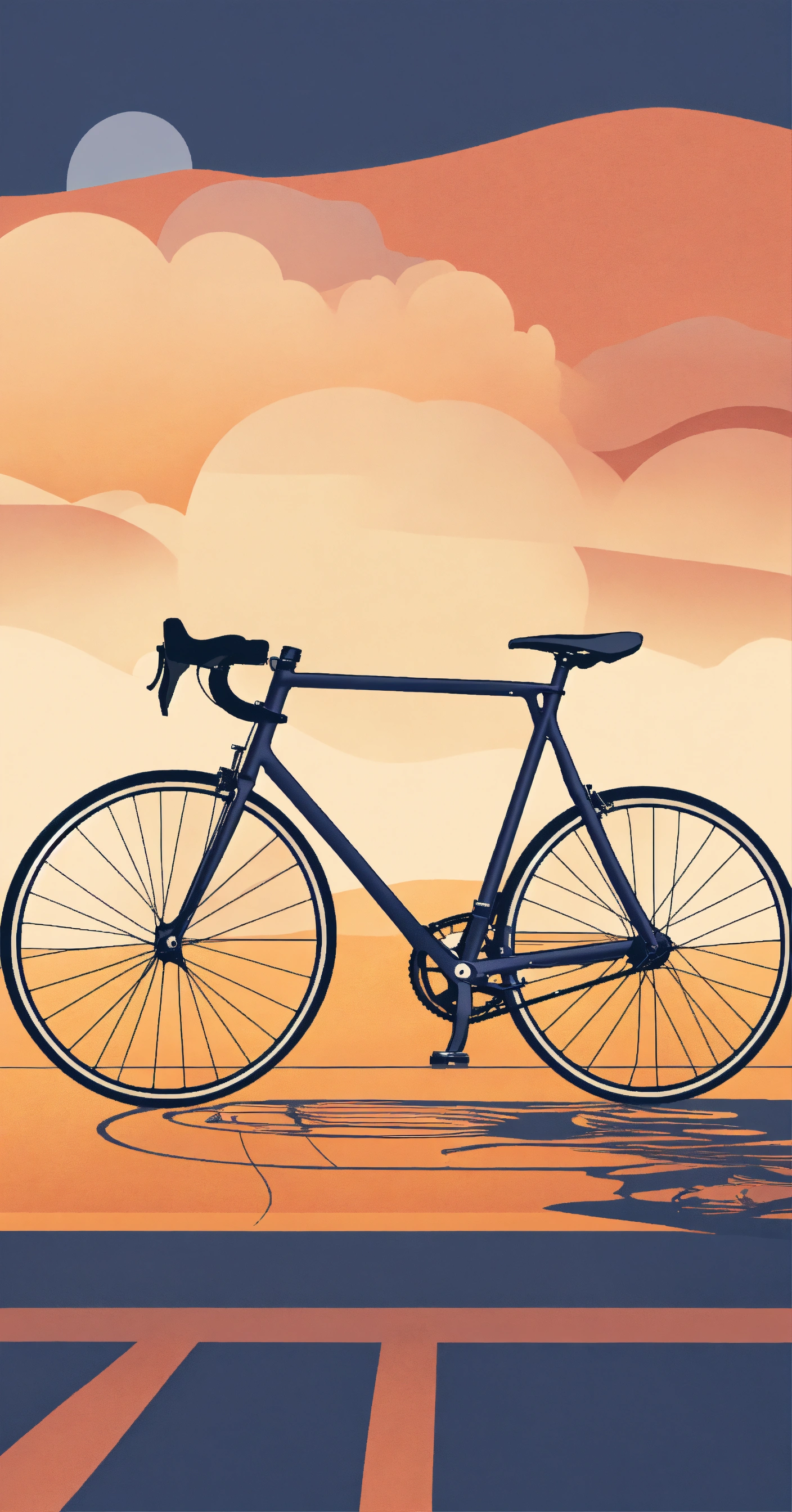 Lexica - A minimalistic illustration of a vintage road bike, capturing ...