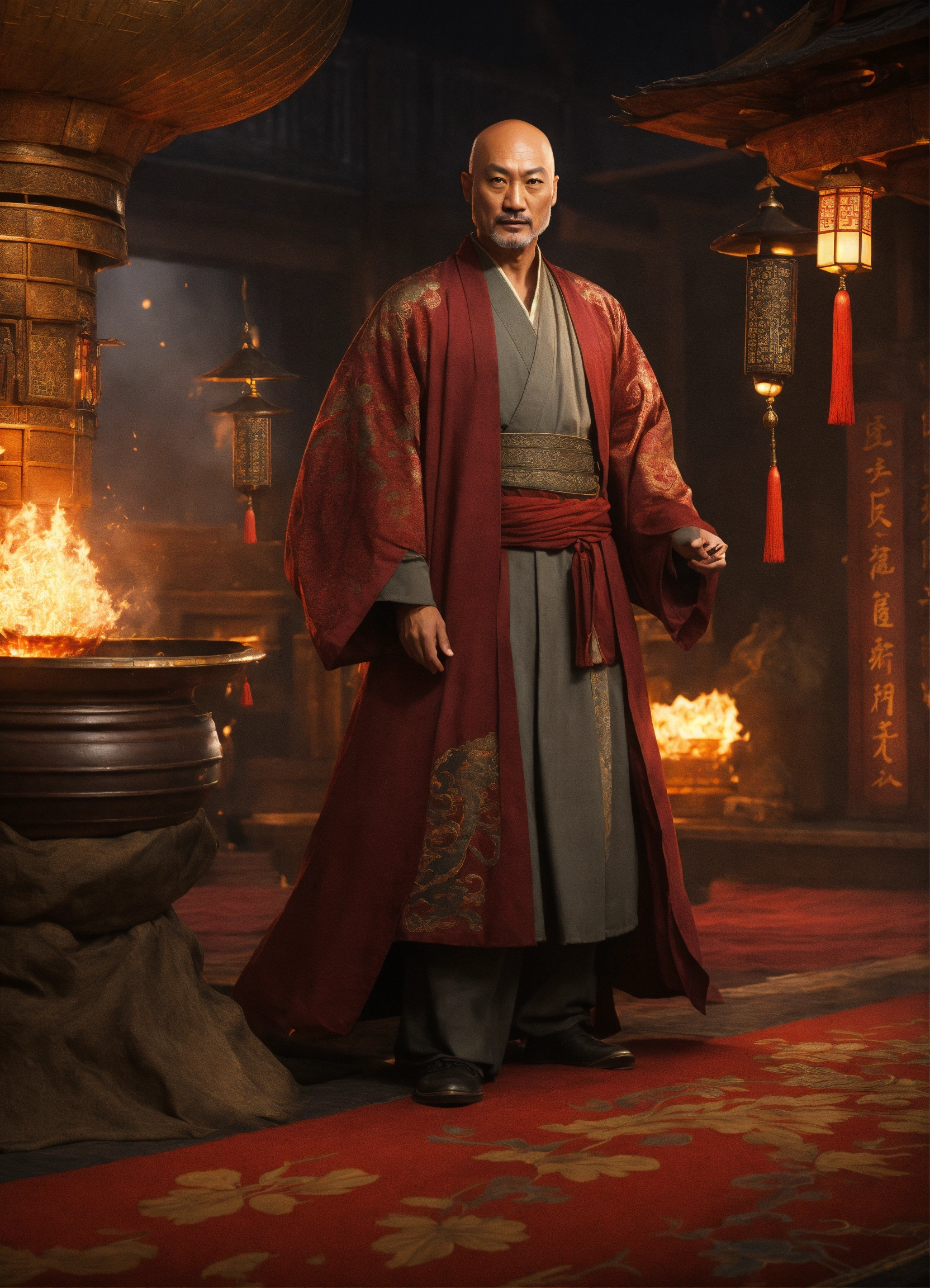 Lexica - An bald Ken watanabe as a very powerful oriental Wizard for a ...