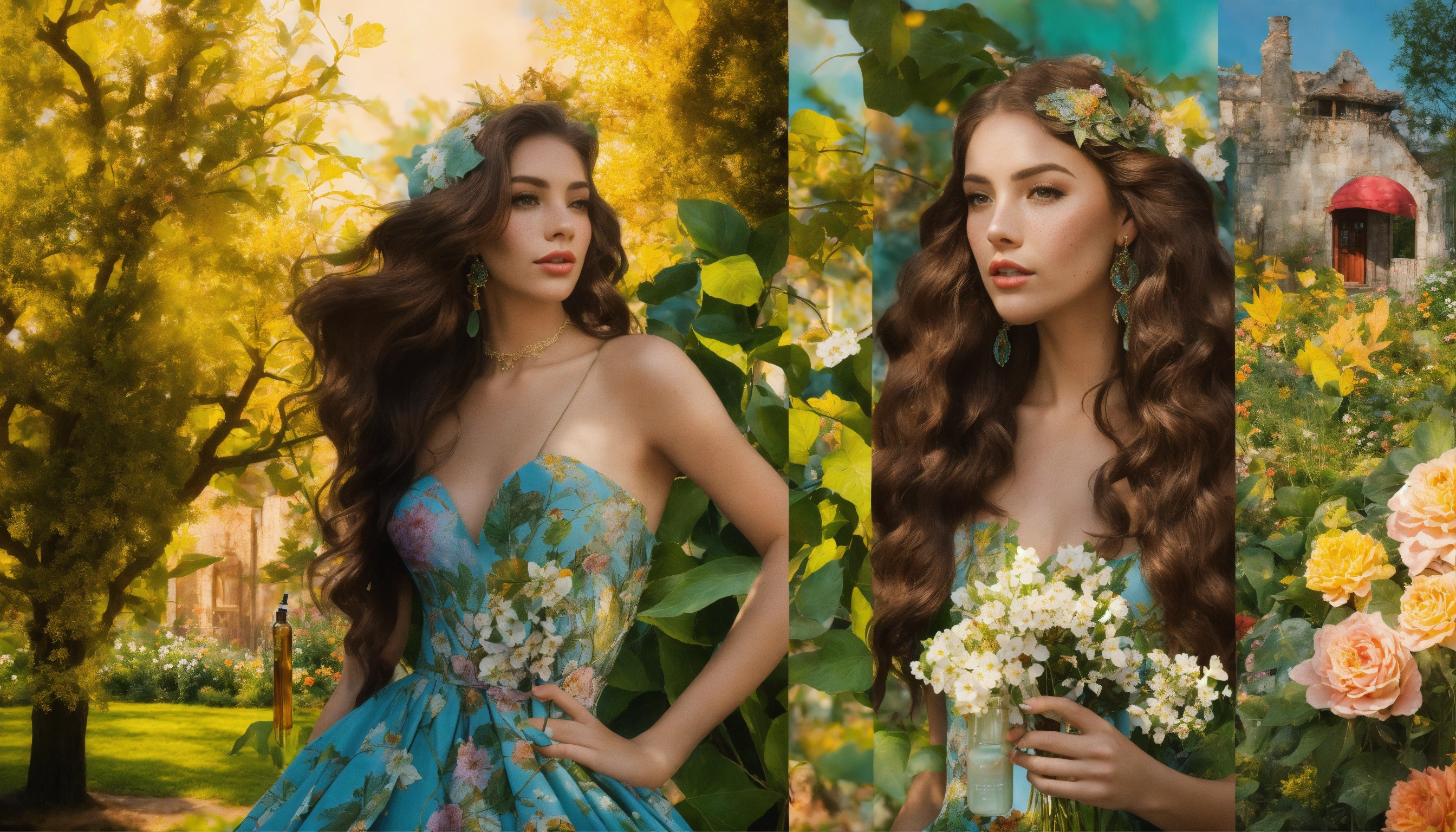 Lexica - Summer garden, magazine cover, cute woman in a (fashion dress1 ...