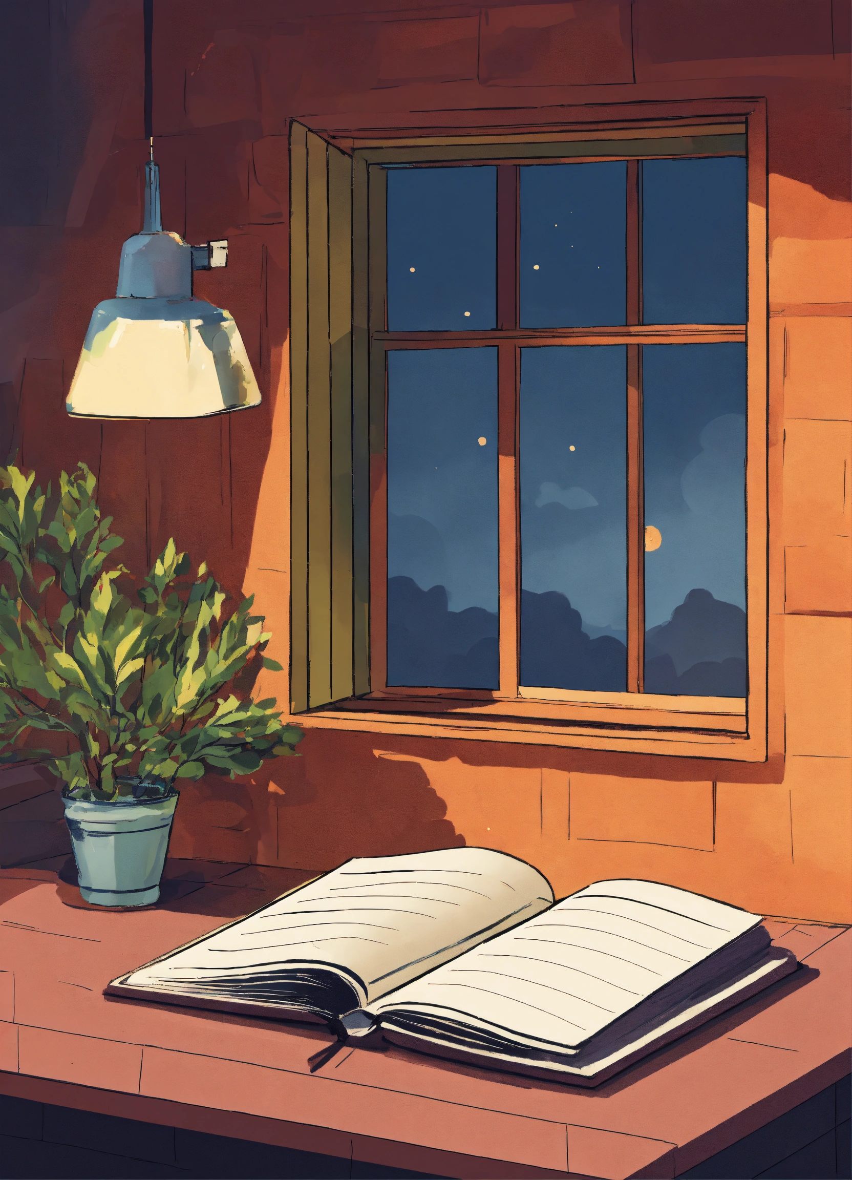 Lexica - An illustration of an open notebook with blank pages
