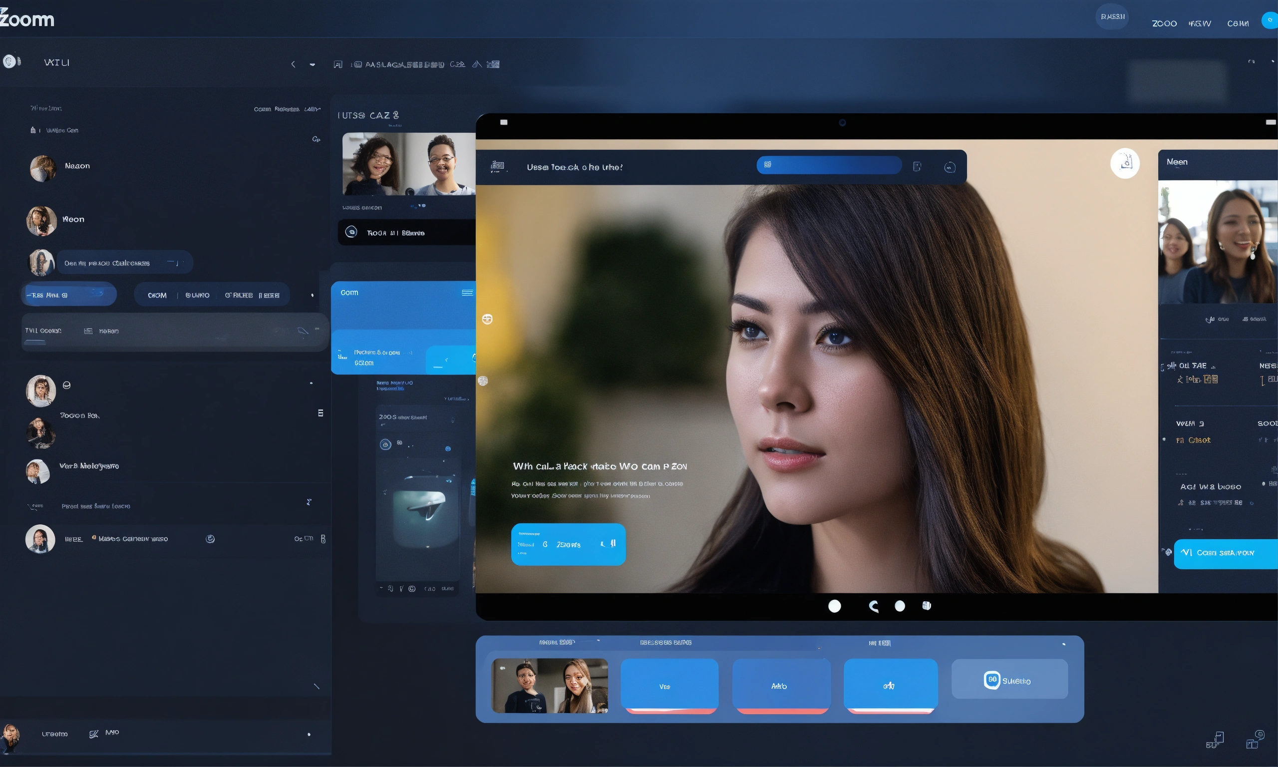 Lexica - Zoom call, ux/ui, blue, black