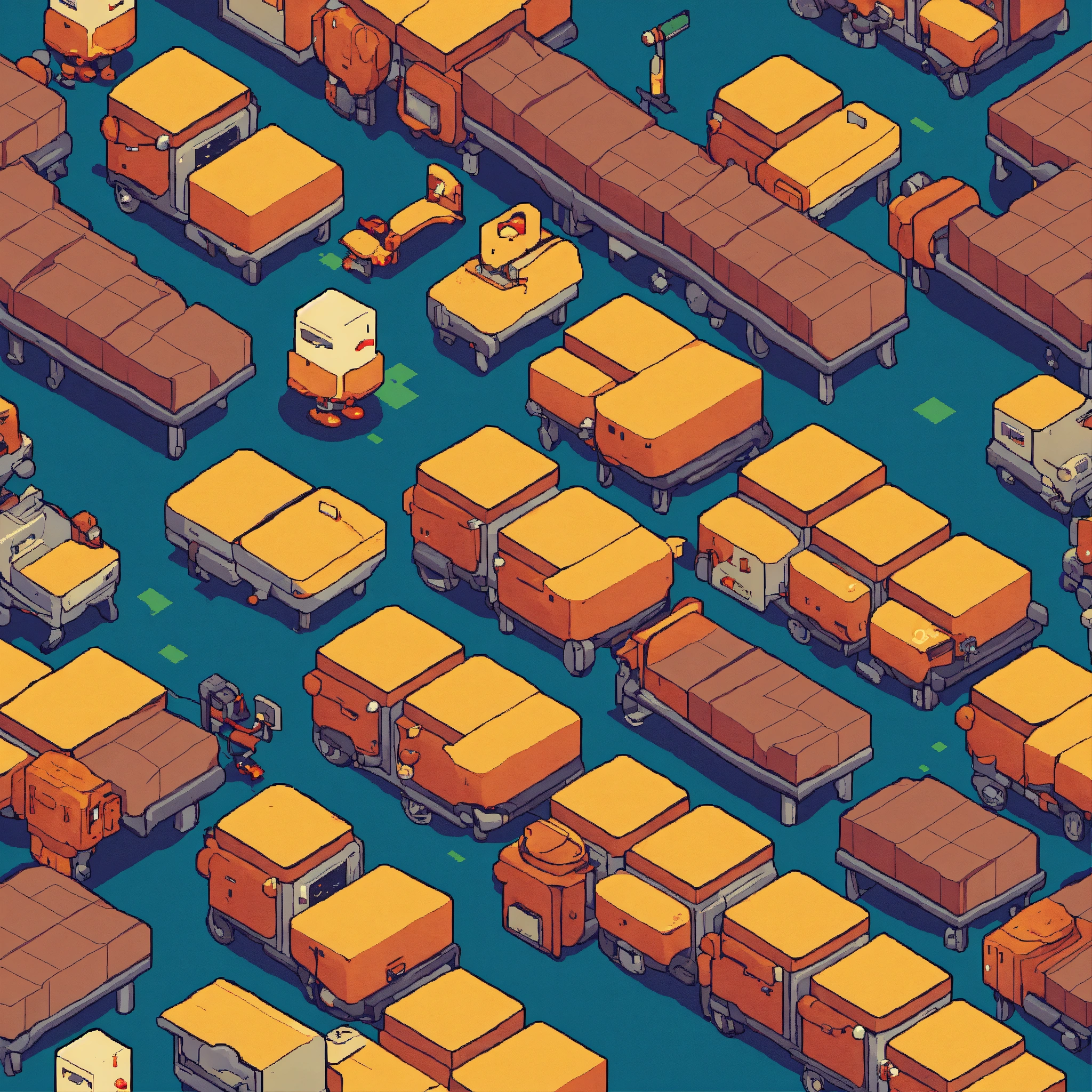 Lexica - Walking animation for a smiling toaster enemy. isometric ...