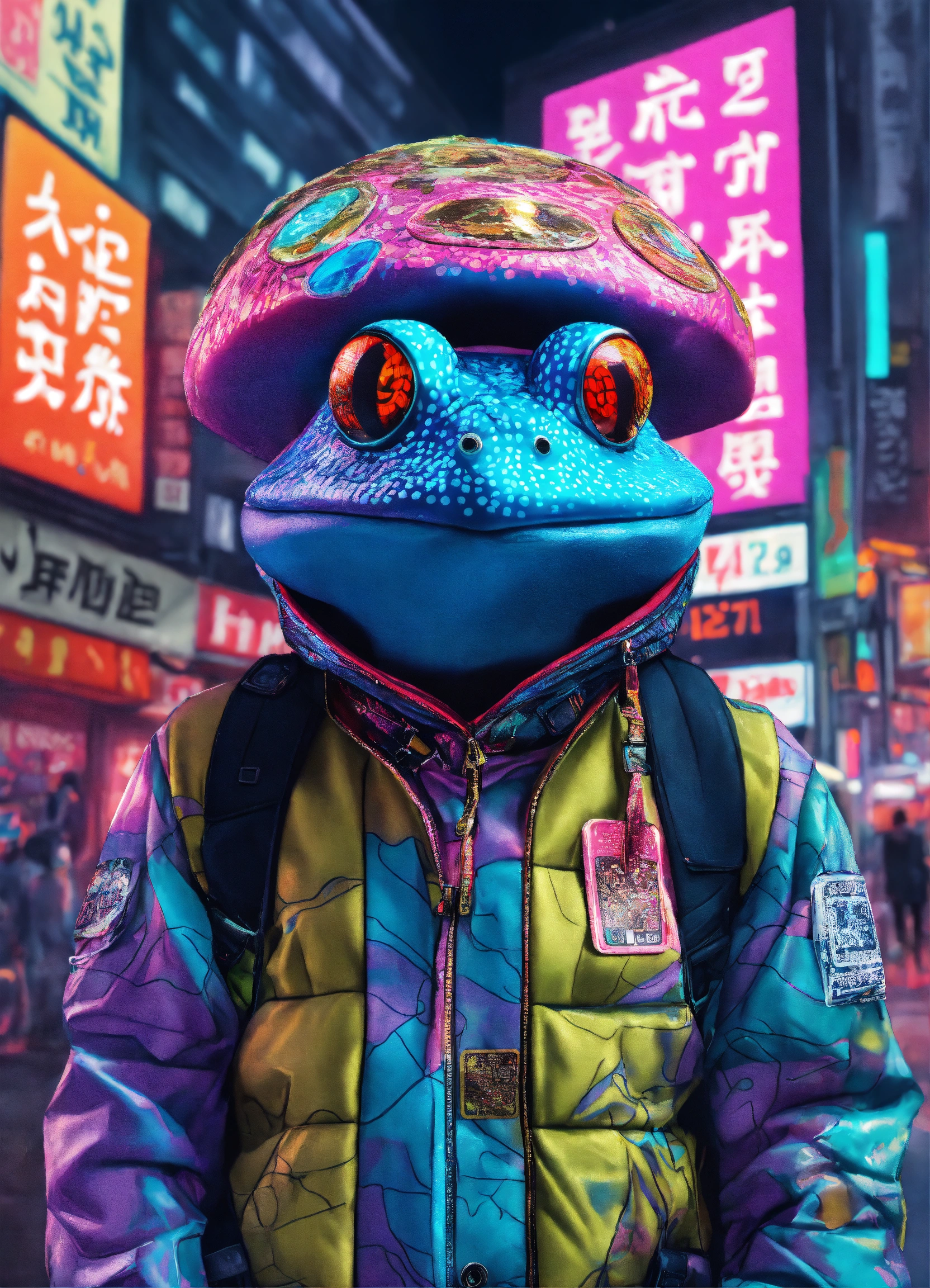 Lexica - Photorealistic Tokyo Street Fashion Shoot of Toad as a Samuri ...