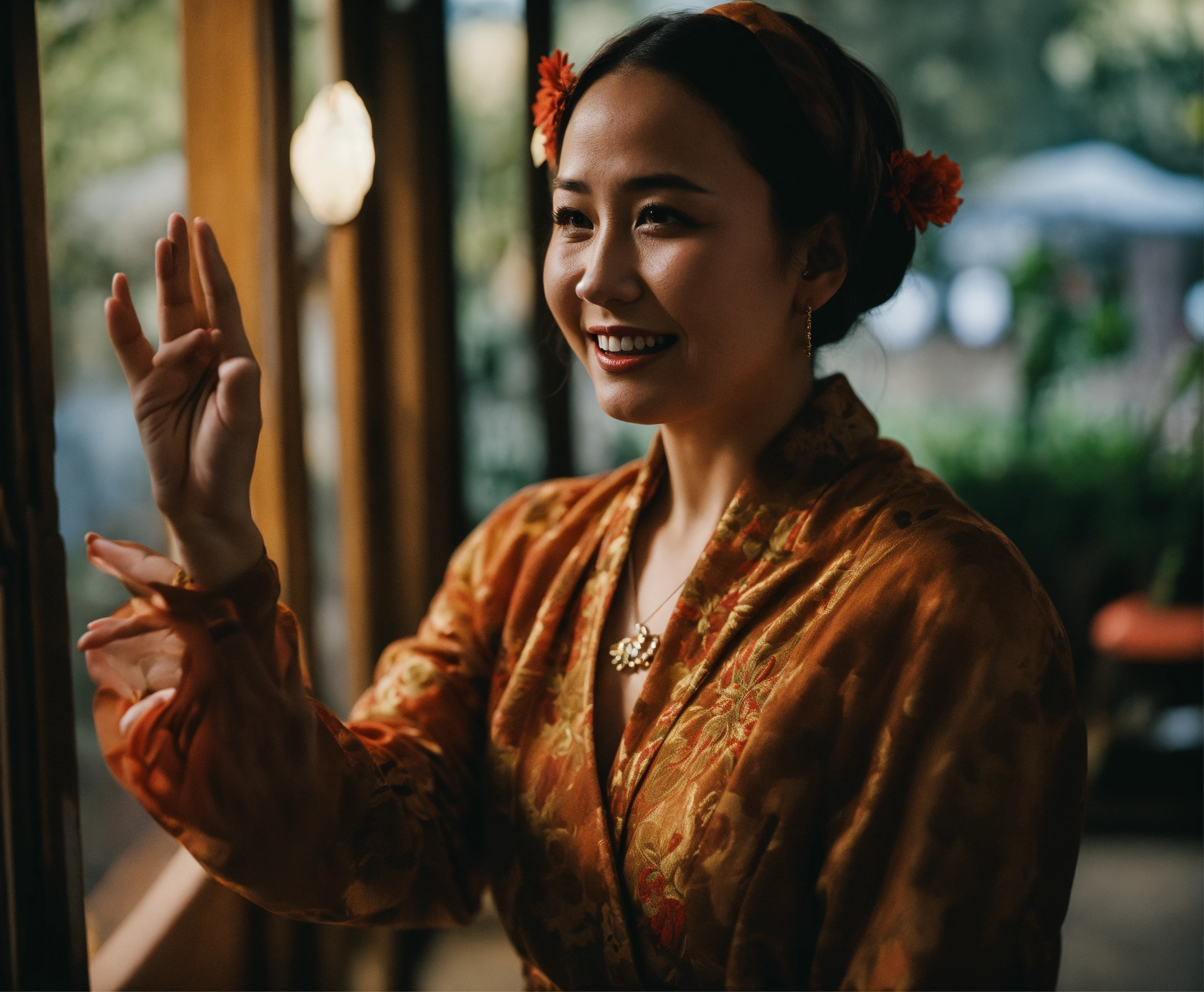 Lexica - A lady frantically waving her hands and pointing