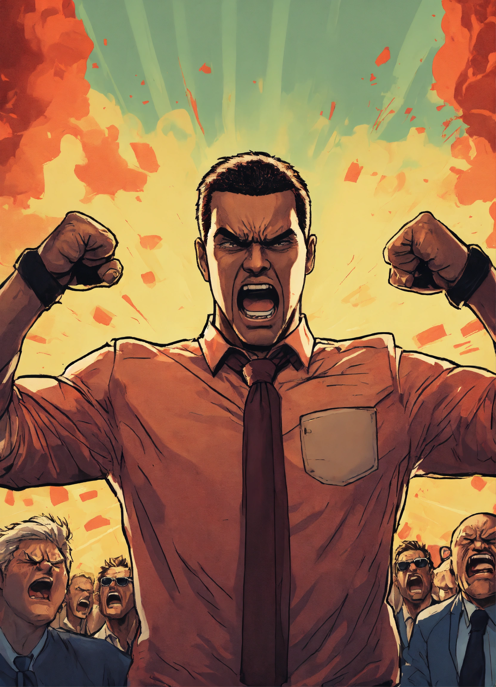 Lexica - Anger management, angry man with fists in the air, long sleeve ...