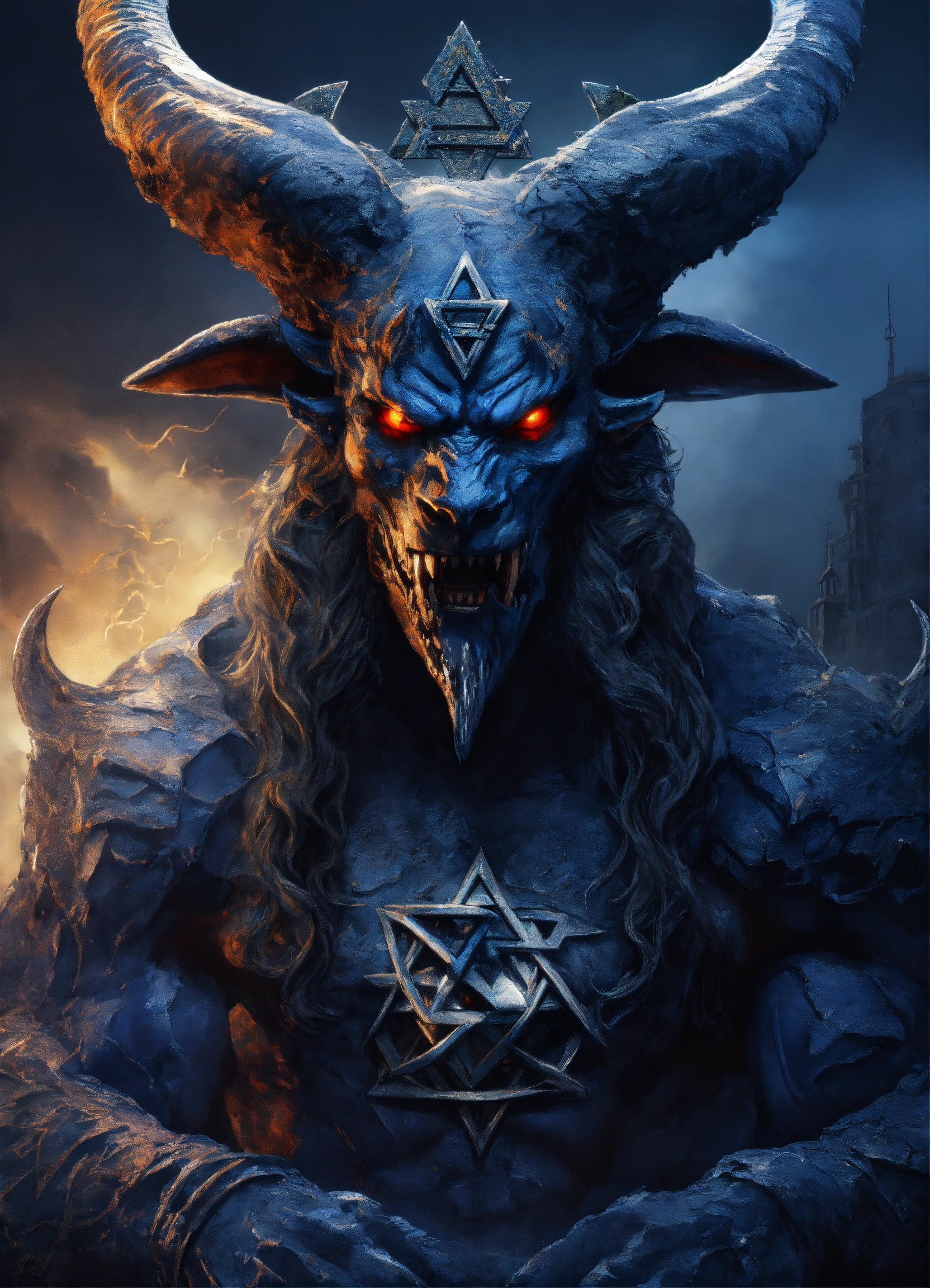 Lexica - Evil demonic Israel demon with an Israeli flag beast with an ...