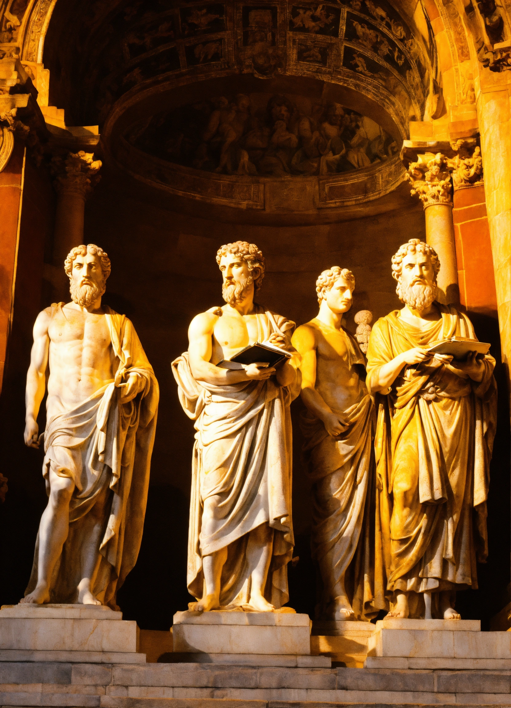 Lexica - PLEASE TAKE FOR ME A PHOTO OF THE 4 GREAT STOICS, ZENON OF ...