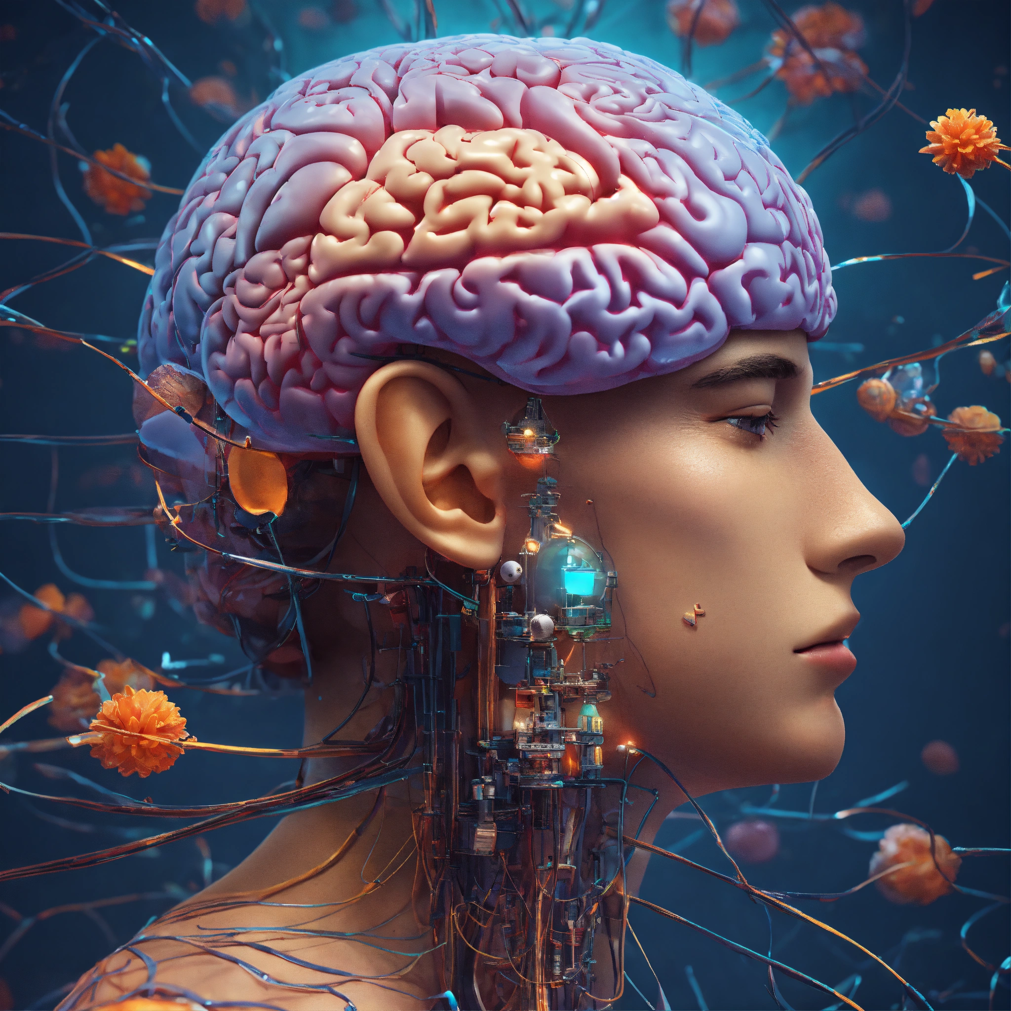 Lexica - Journey inside addicted brain, microscopic 3D art style ...