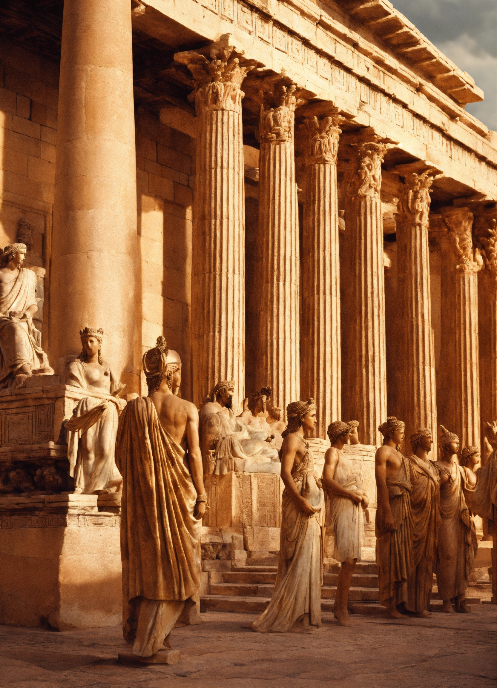 Lexica - Give me Ancient Greece being luxurious including statues or ...