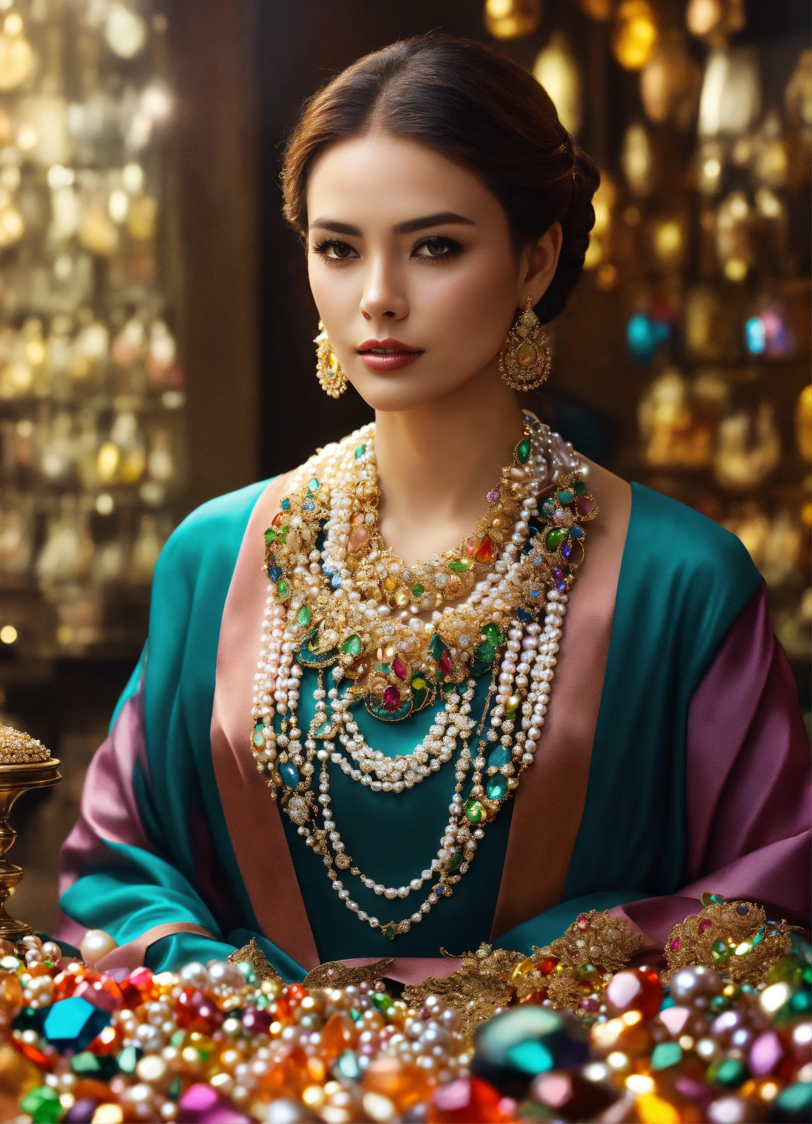 Lexica - Gems dealer in a jewellery store with color pearls look at me ...
