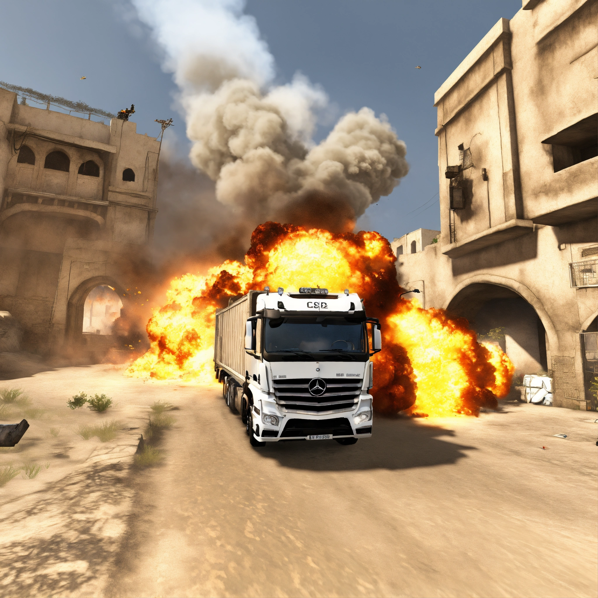 Lexica - A white Mercedes actros truck in counter strike 2 csgo global ...
