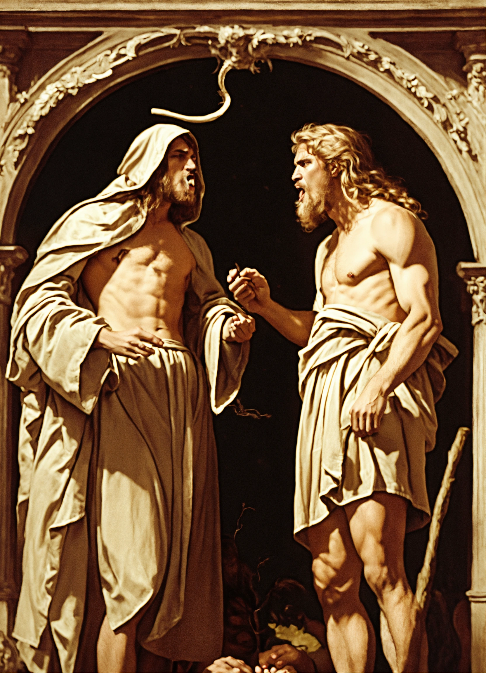 Lexica - Adam and eve having an argument, scary, angry, intense ...