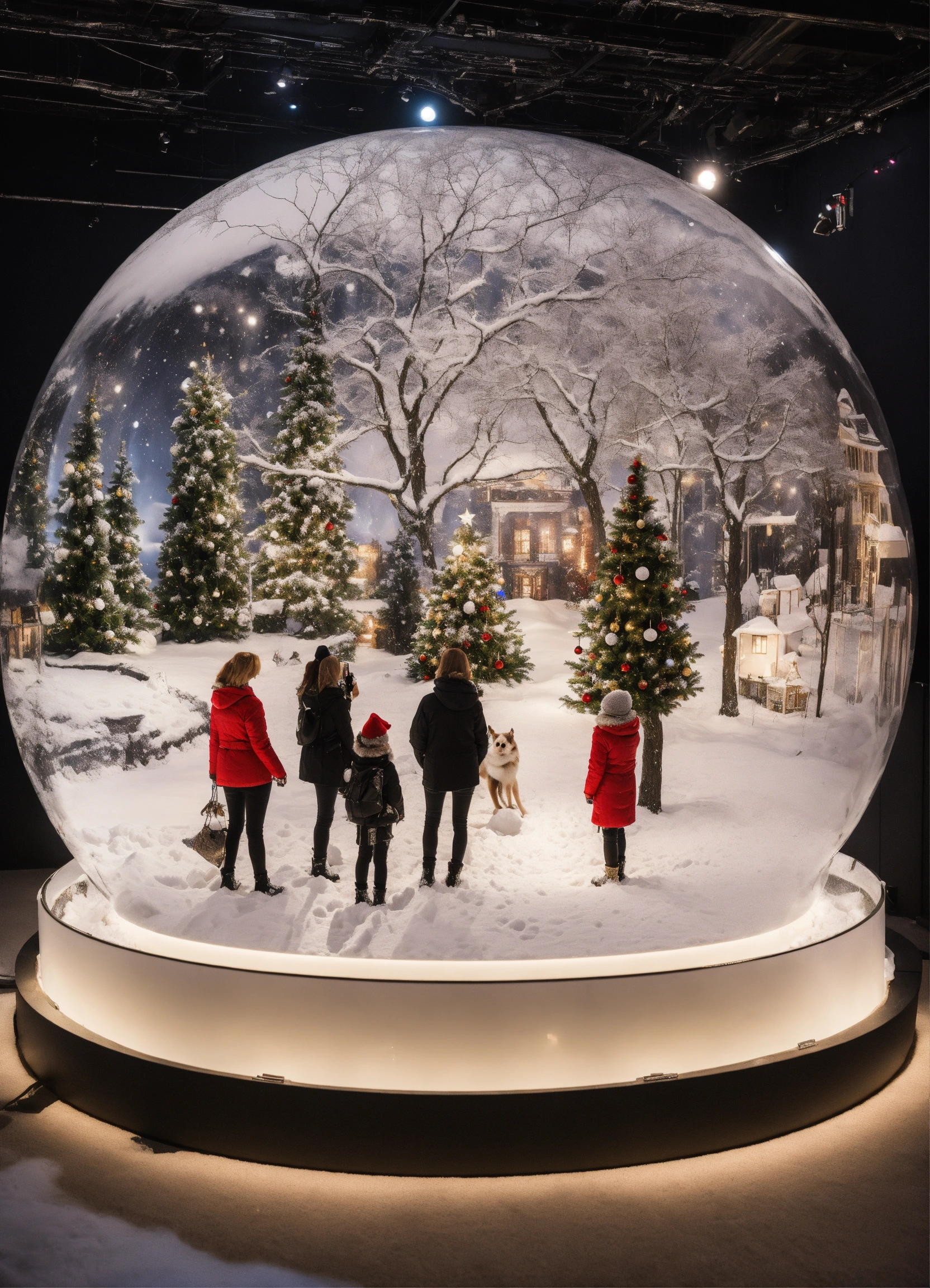 Lexica - Create a captivating snow globe photo wall spanning ...