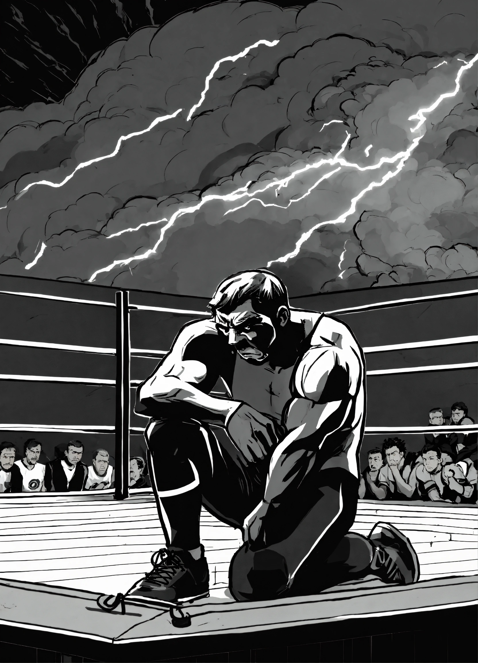 Lexica - A black and white illustration of an angry coach, sad, crying ...