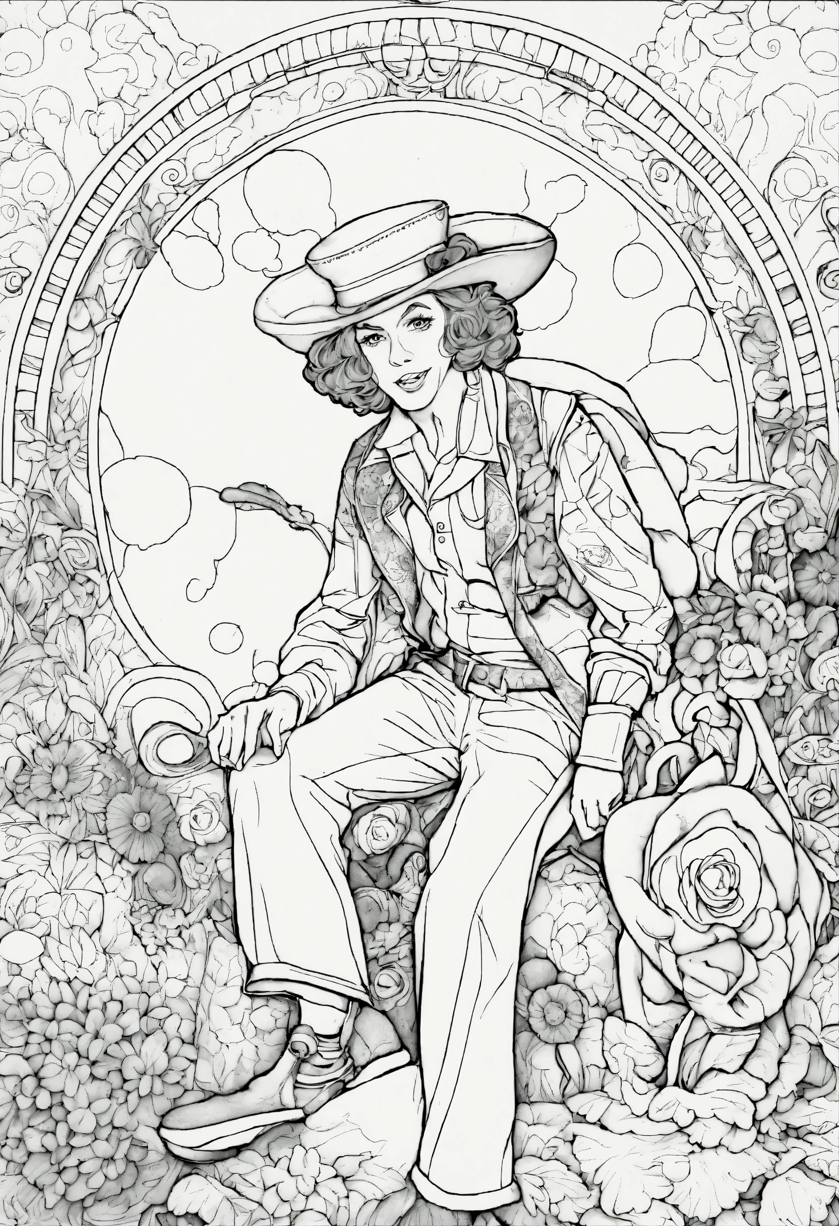 Lexica - Coloring page for adults, whimsical art, MAD Magazine ...