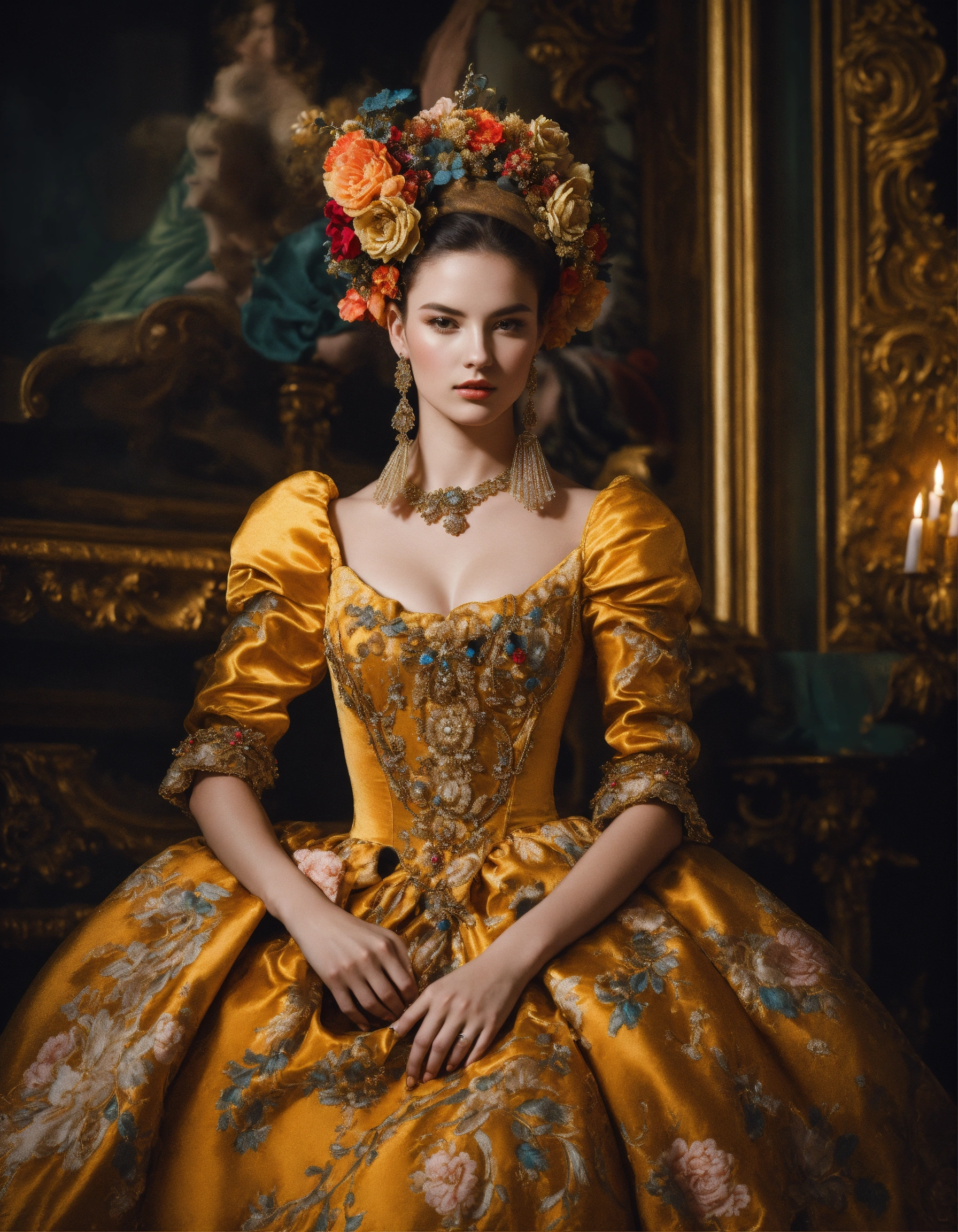 Lexica - Fashion shooting with a beautiful fashion model in baroque ...