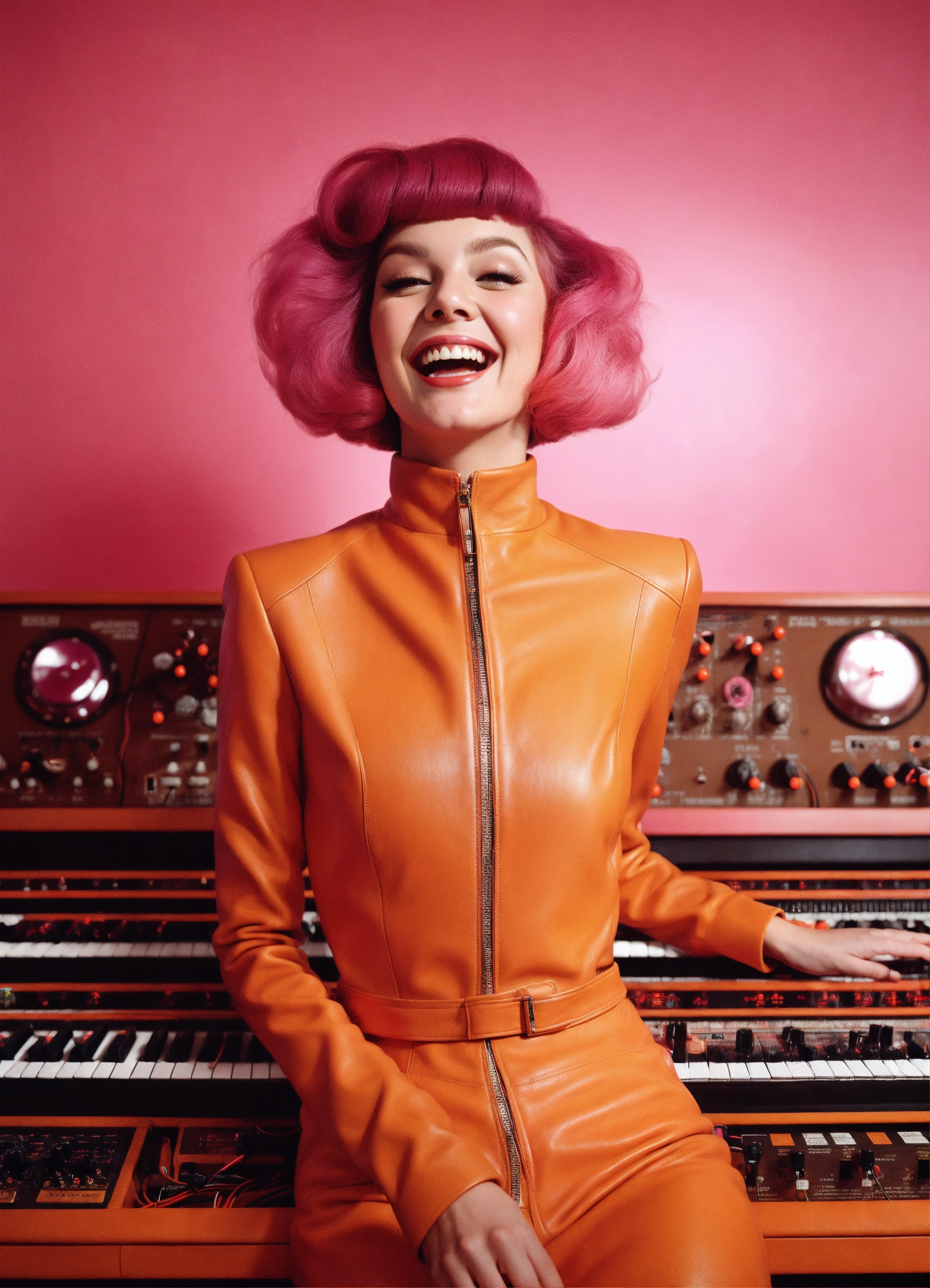 Lexica - Half body front laughing portrait Photography, in front of ...