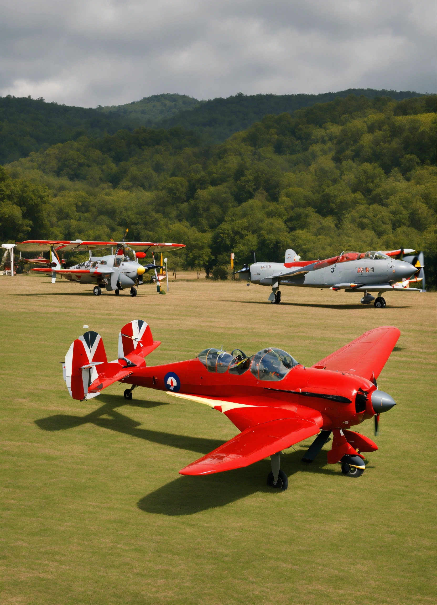 Lexica - Red propeller-driven war aircraft