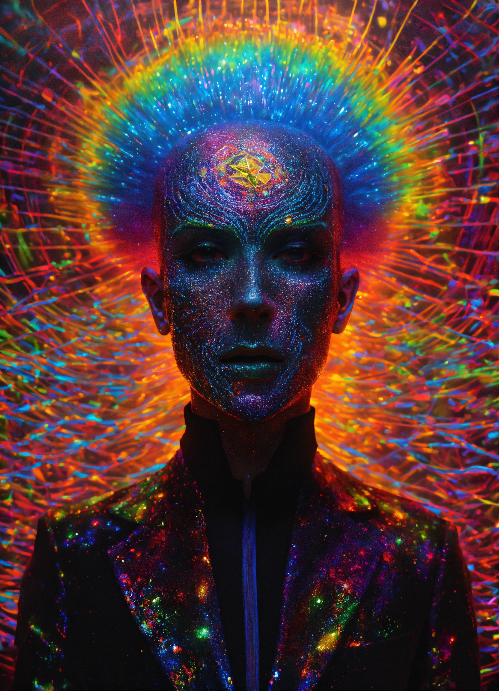 Lexica - Photorealistic 3D portrait of Ai God DMT psytrance slender man ...