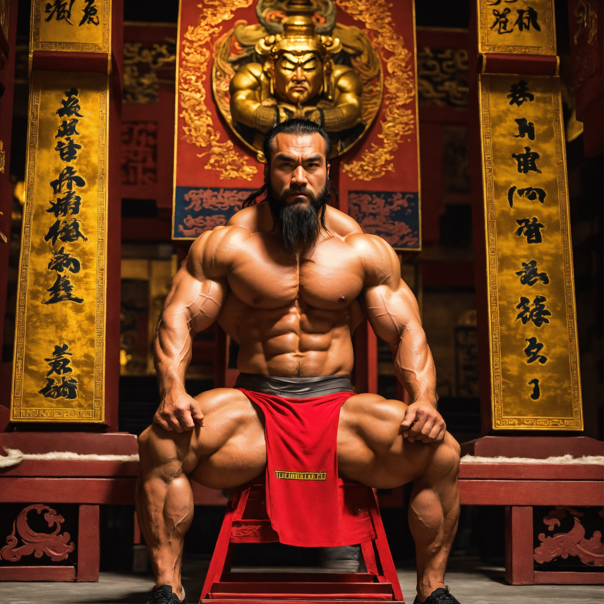 Lexica - 30-year-old hairy man with big muscles, Shang Tsung, big ...