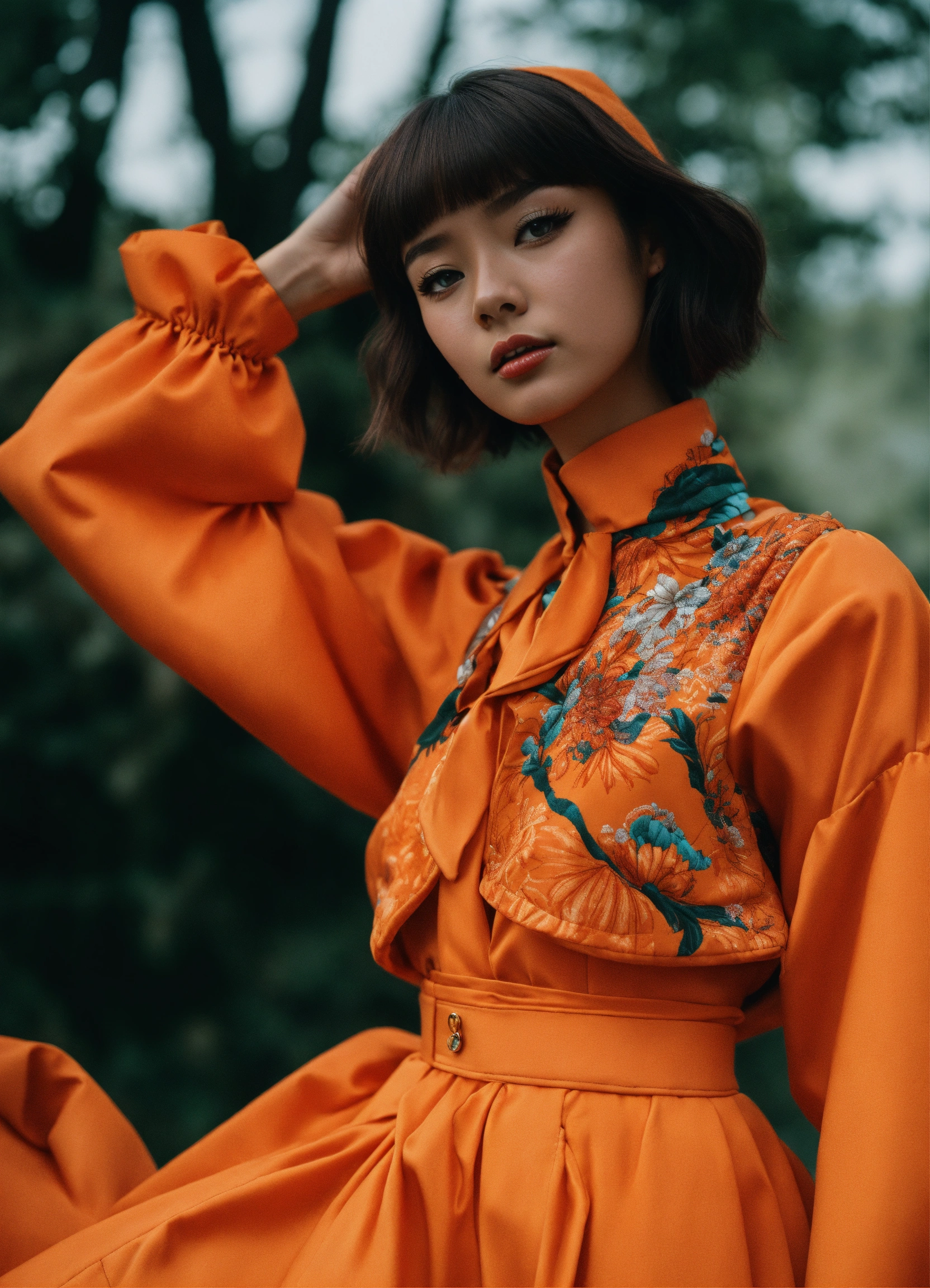 Lexica - Girl in Eco Friendly haute couture outfit in the style of ...