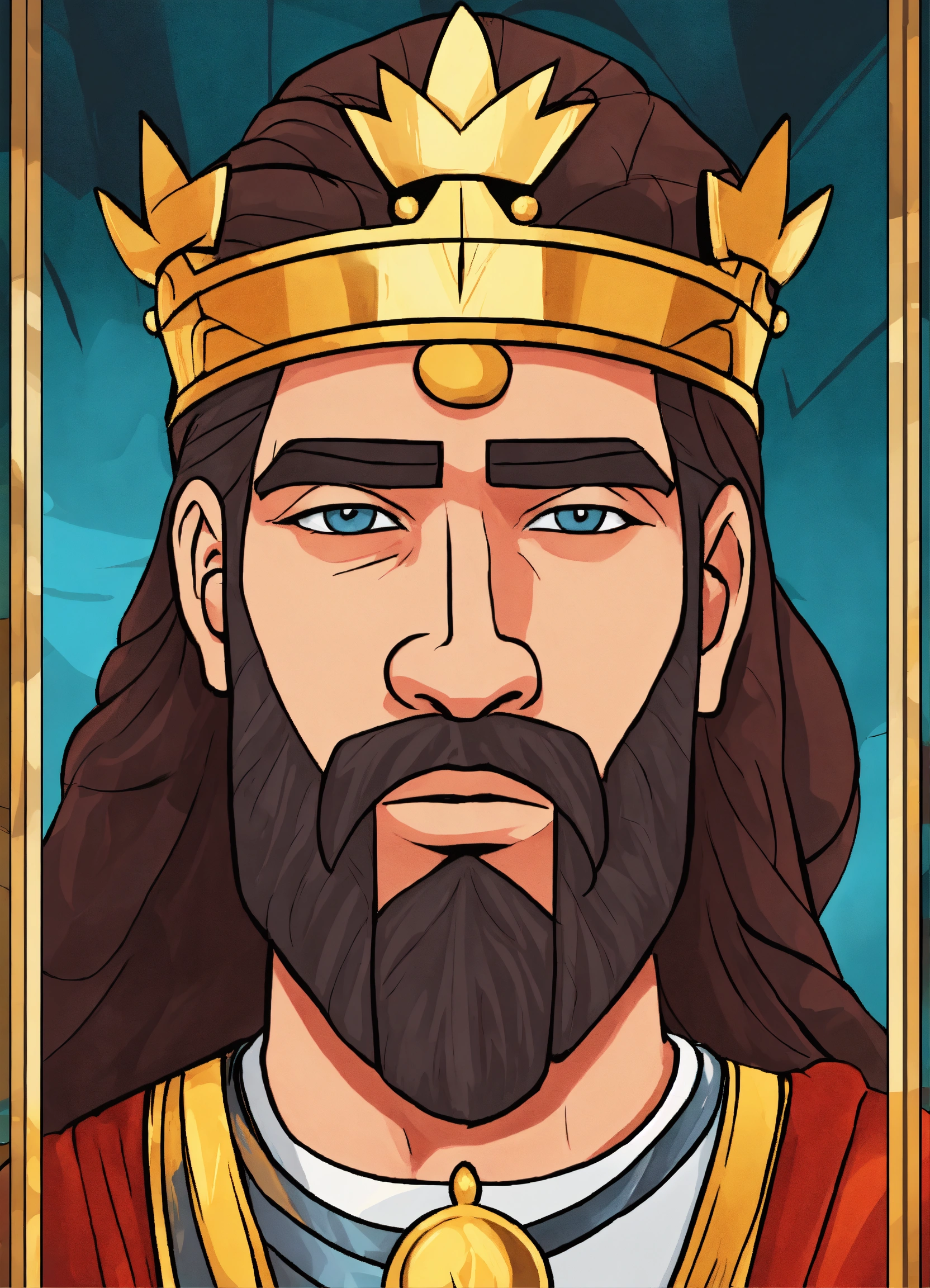 Lexica - 25 year old king josiah from the bible, 2d cartoon, face closeup