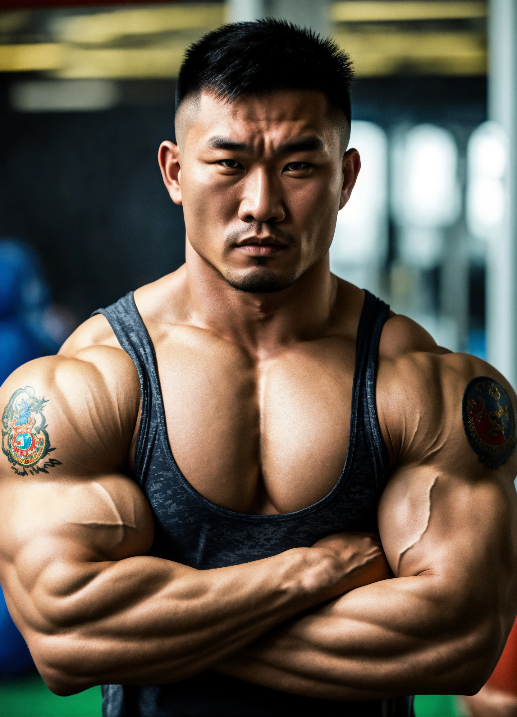 Lexica - 30-year-old Mongolian man with big muscles, big bodybuilder ...