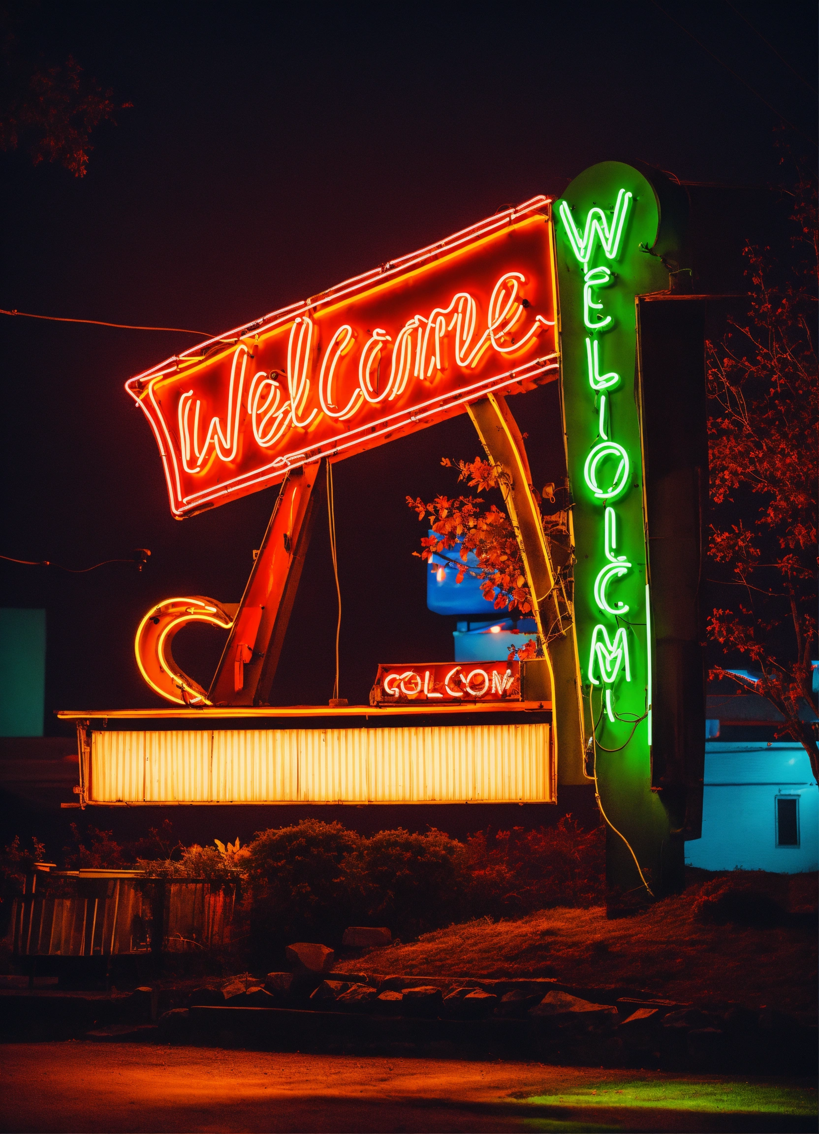 Lexica - Googie neon welcome sign