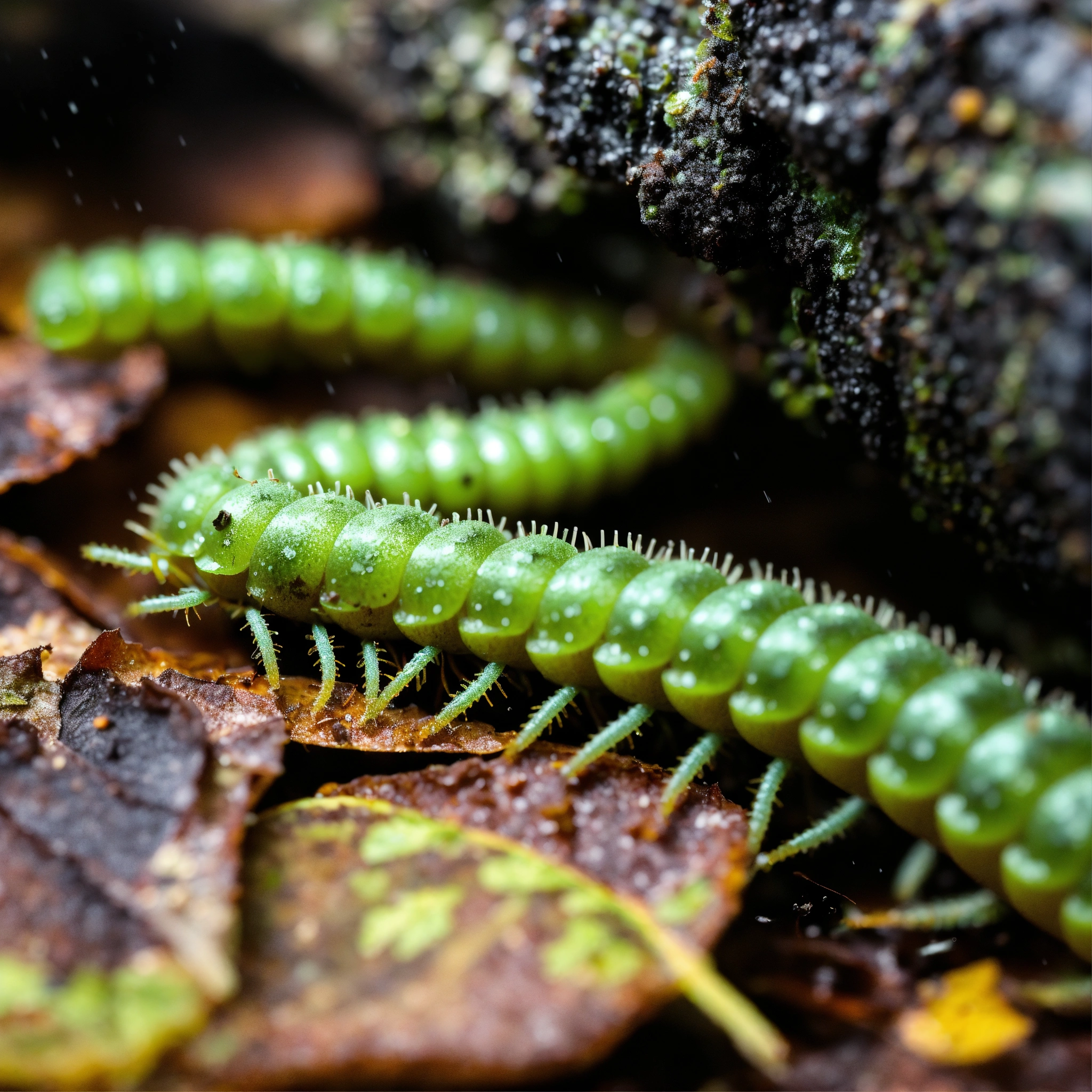 Lexica - Dark creepy ugly rainy Autumn macro photography close-up of a ...