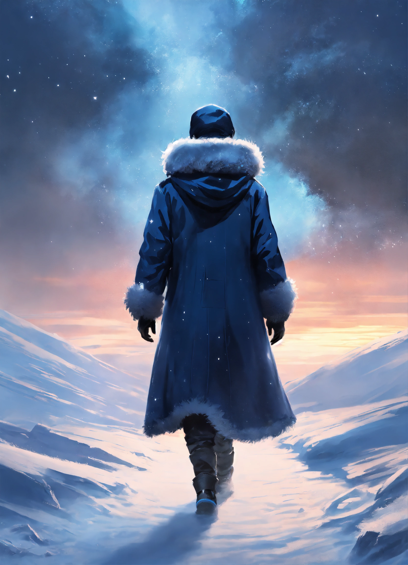 Lexica - Dreamy fluffy fluid eskimo walking pose of a ice path the ...