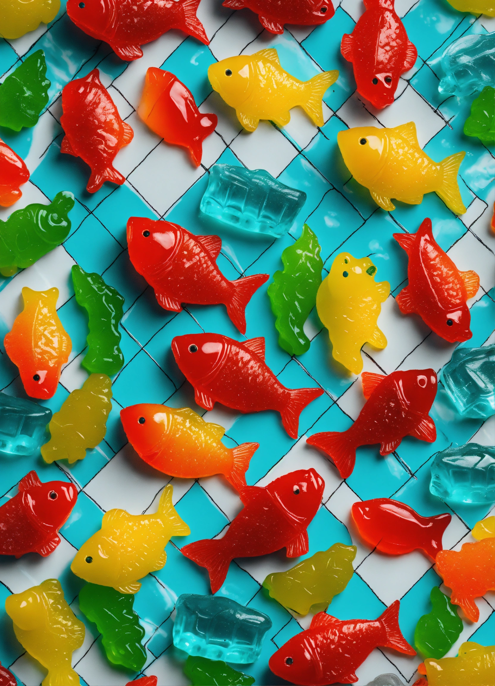 Lexica - Repeating pattern of 3d HD hyper realistic Swedish fish and ...