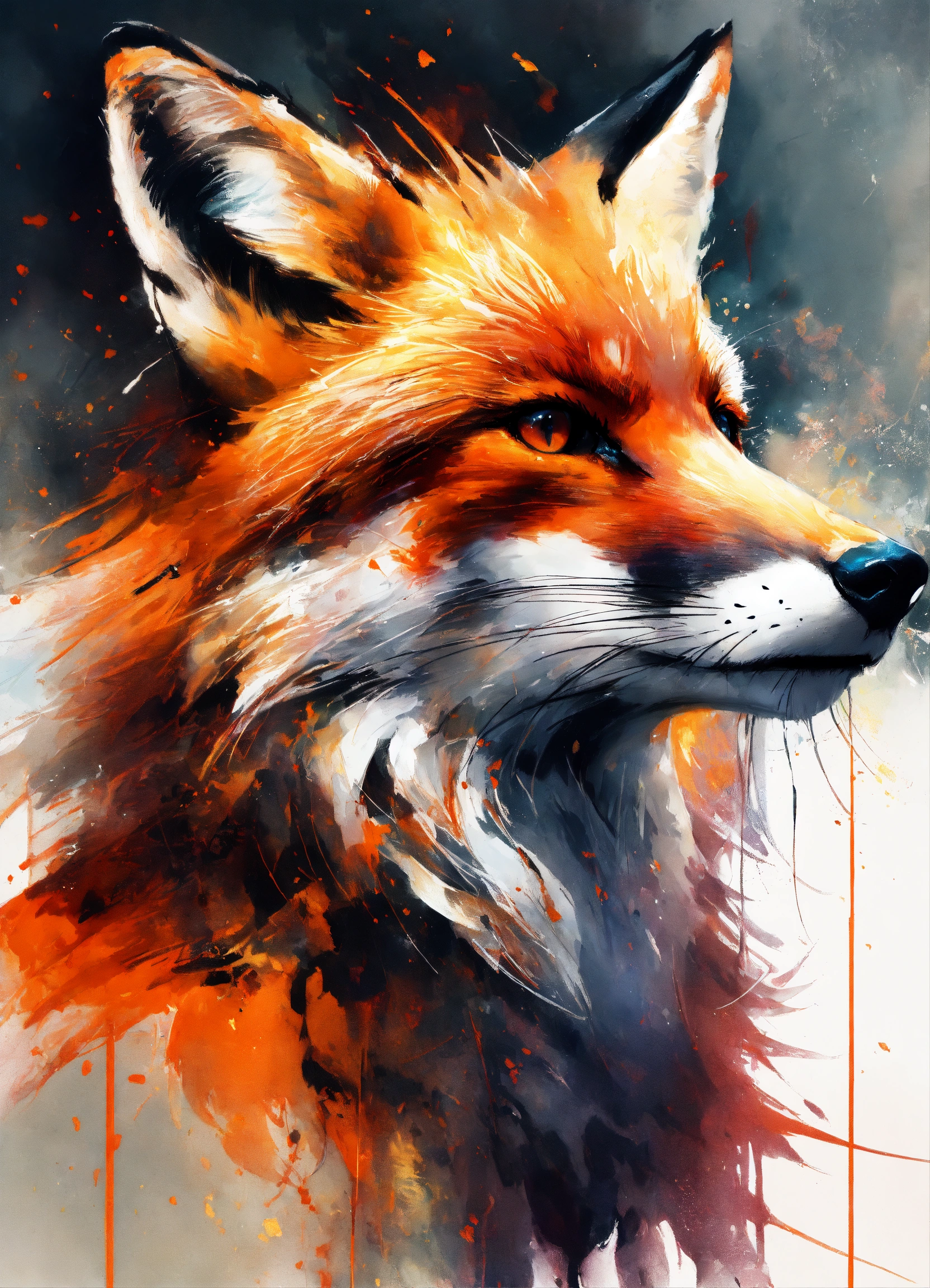 Lexica - Professional portrait of a firey fox, abstract beauty ...
