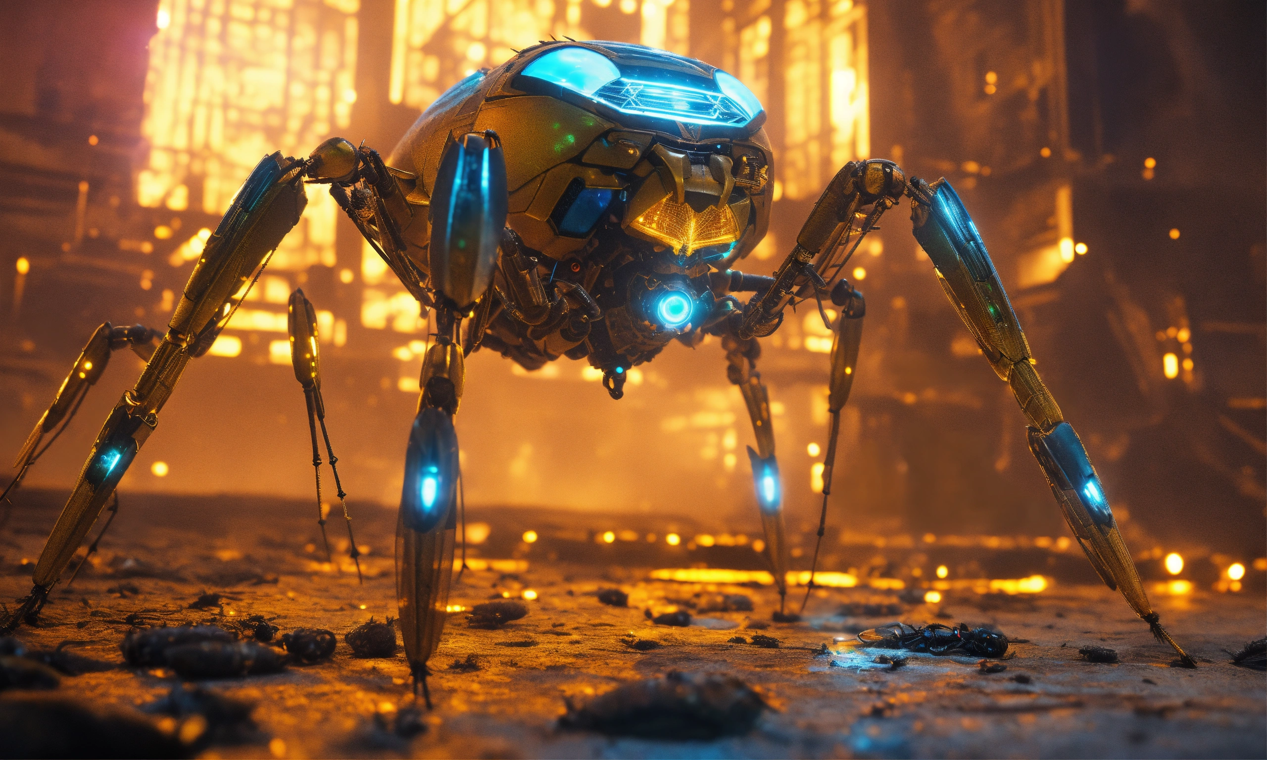 Lexica - Swarms of cyborg insects with armored spider like legs, large ...