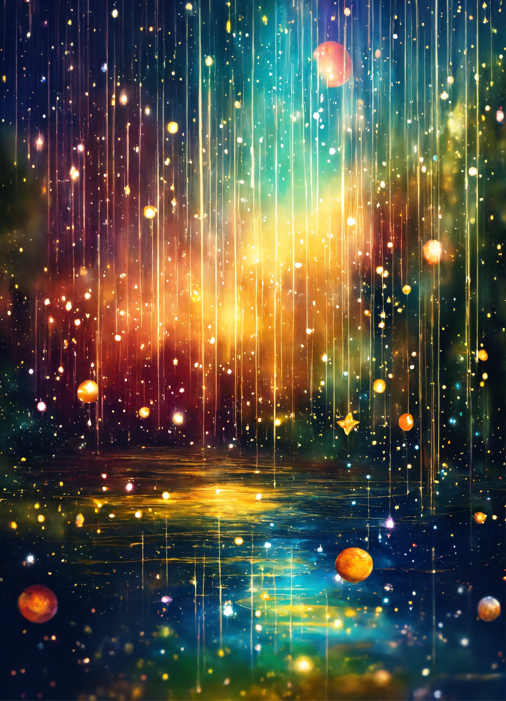Lexica - Abstract magical rain, universe , stars,