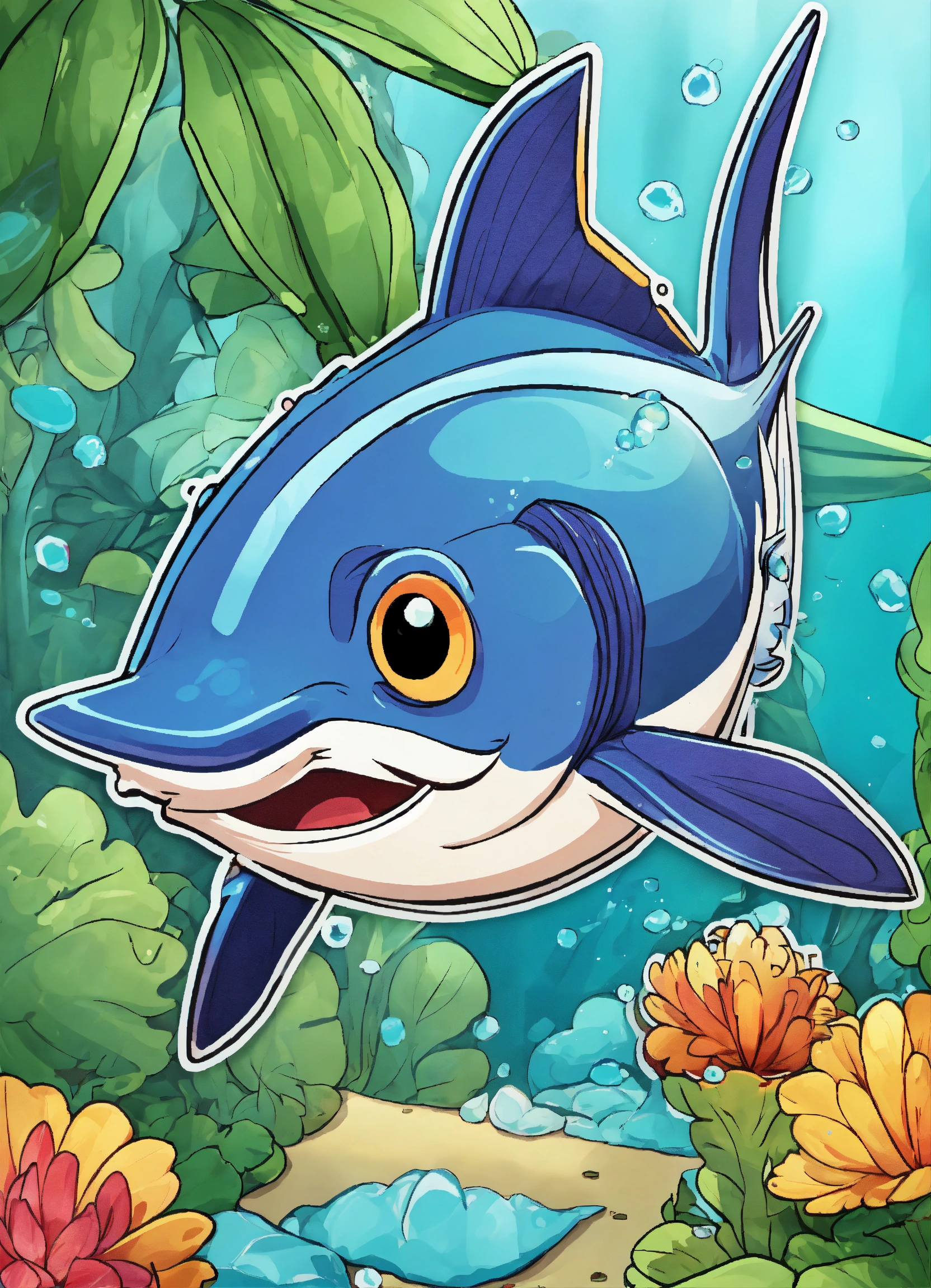 Lexica - Generate a cute Swordfish, 4K resolution, cartoon-sticker ...