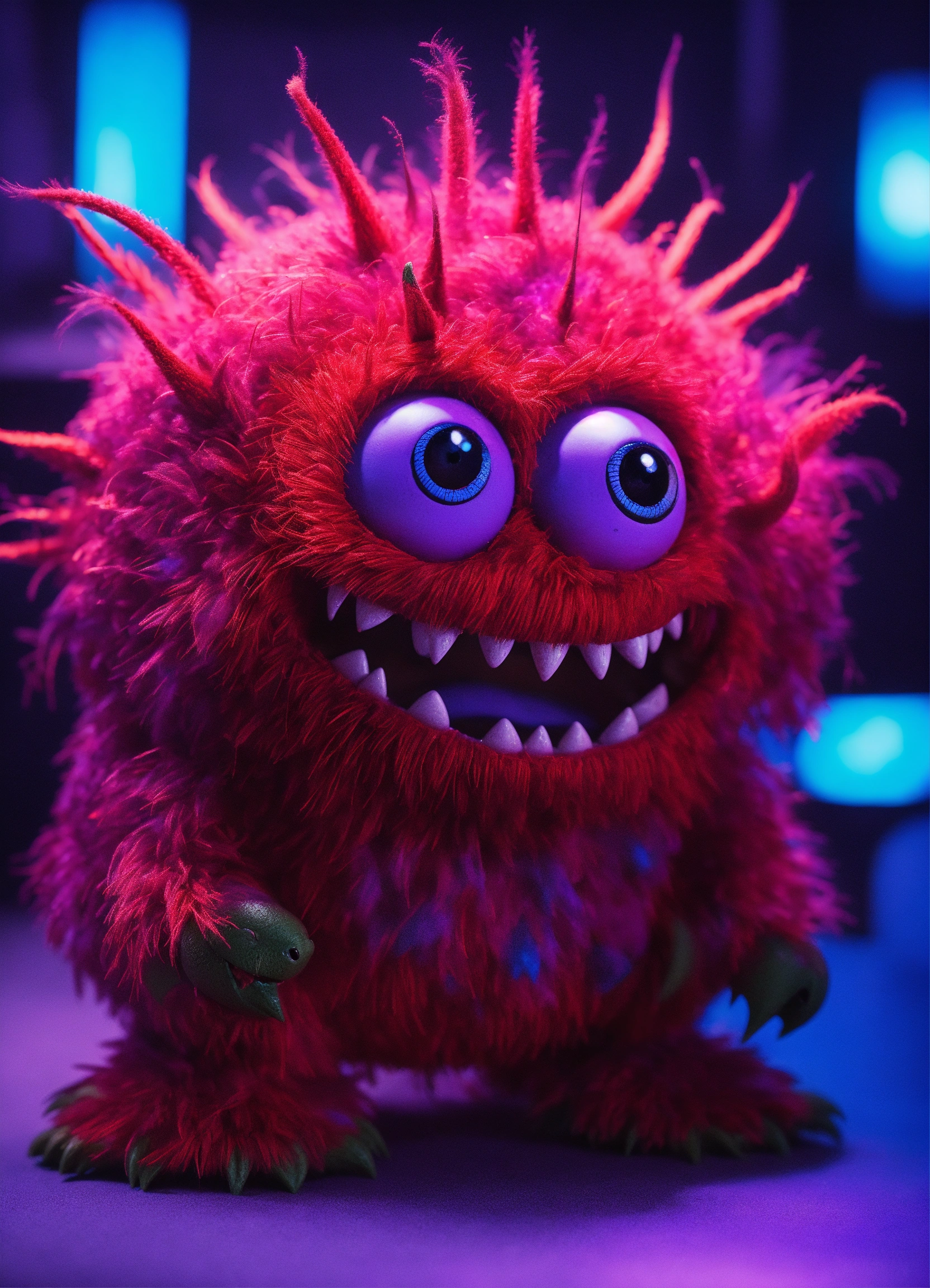 Lexica - CGI! red germ monster character. Highly detailed. Scary but ...