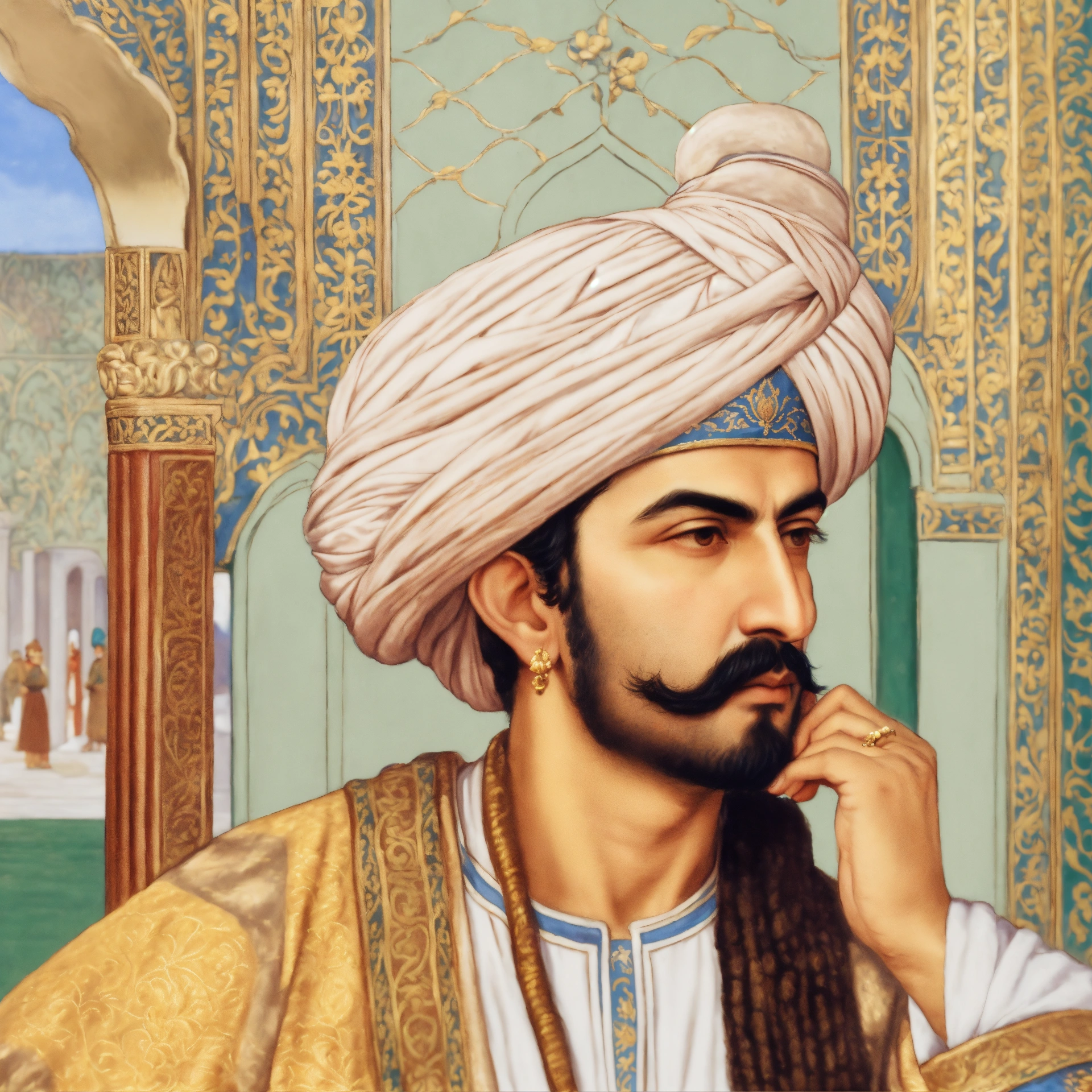 Lexica - 5k, realistic, Zahir ad-din Muhammad Babur, is a descendant of ...