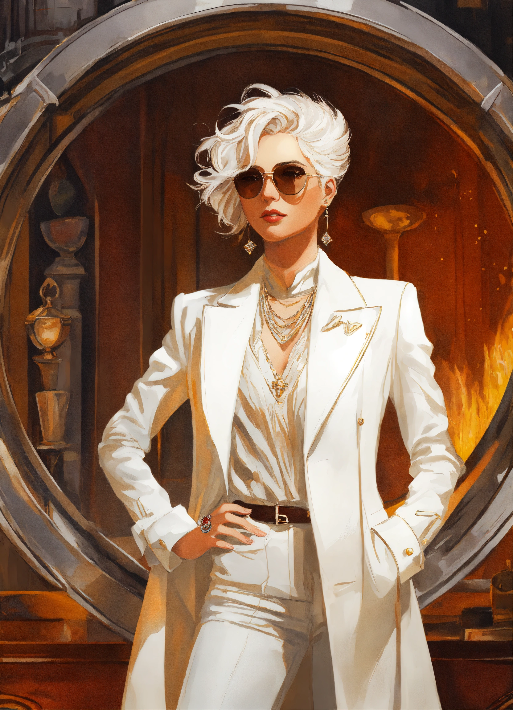 Lexica - Good omens as woman, female Aziraphale wearing white clothes ...