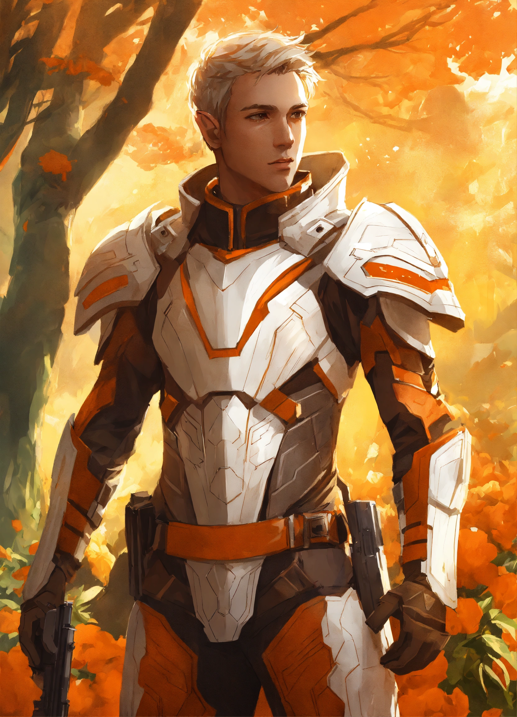 Lexica - Epic drawing of a full body of a high elf sci fi soldier ...