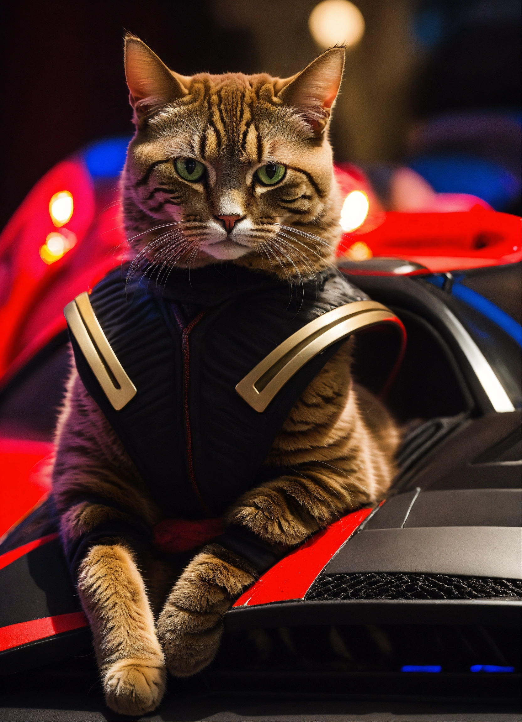 Lexica - Knight Rider cats, cosplay