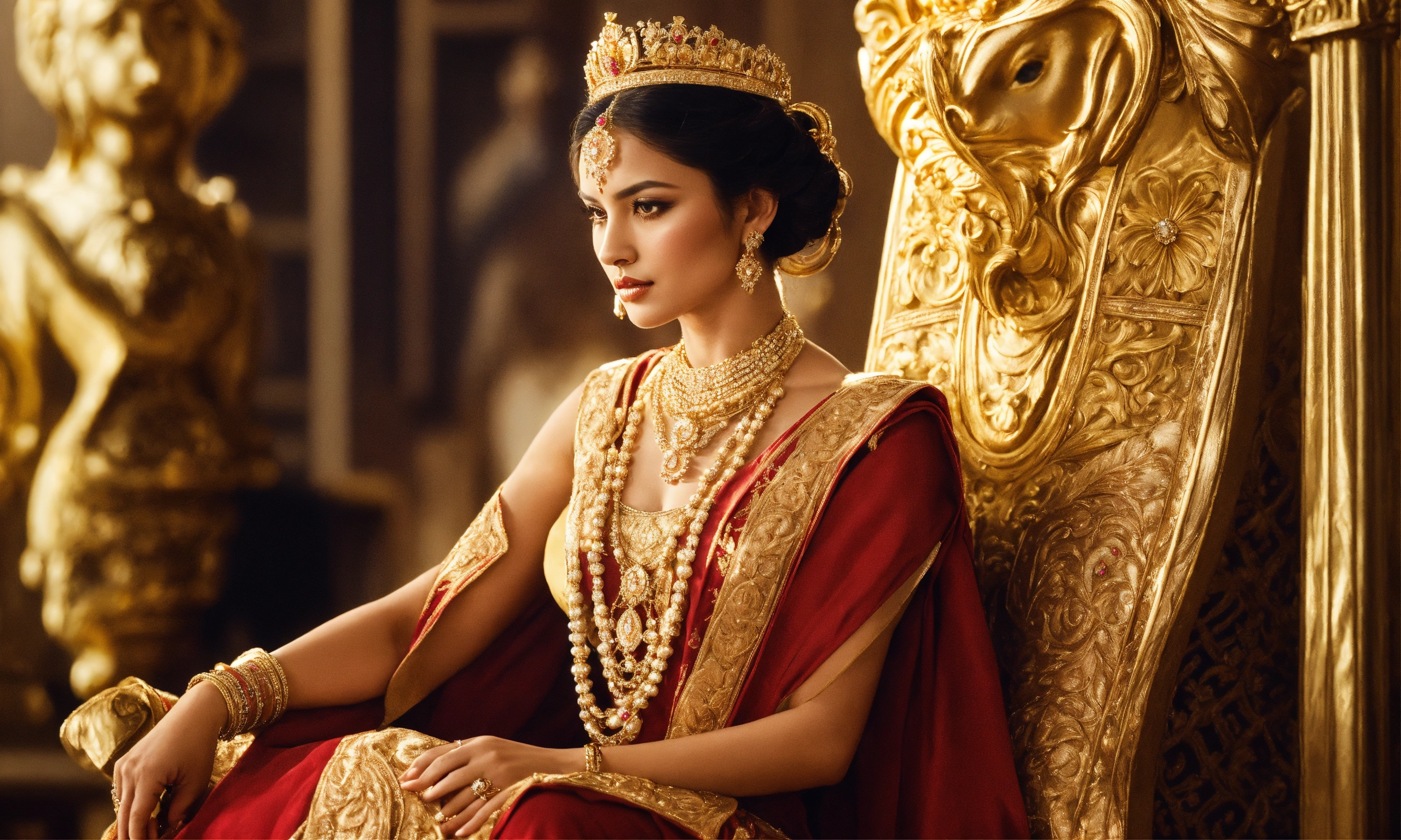 Lexica - Create a description of a majestic middle-aged queen ruling ...