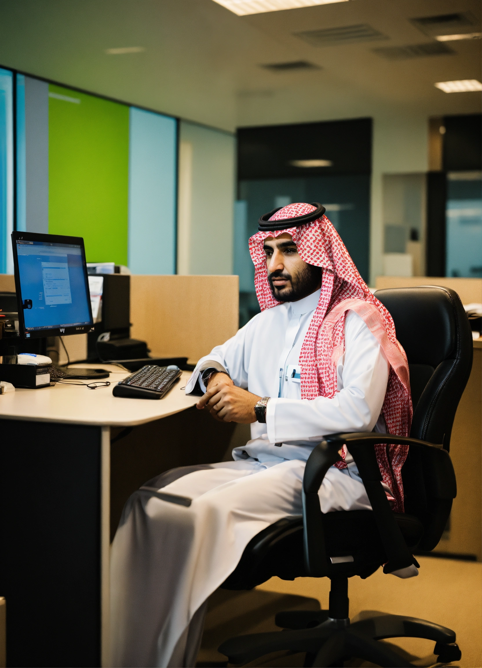 Lexica - Saudi employee in the office of mobily company