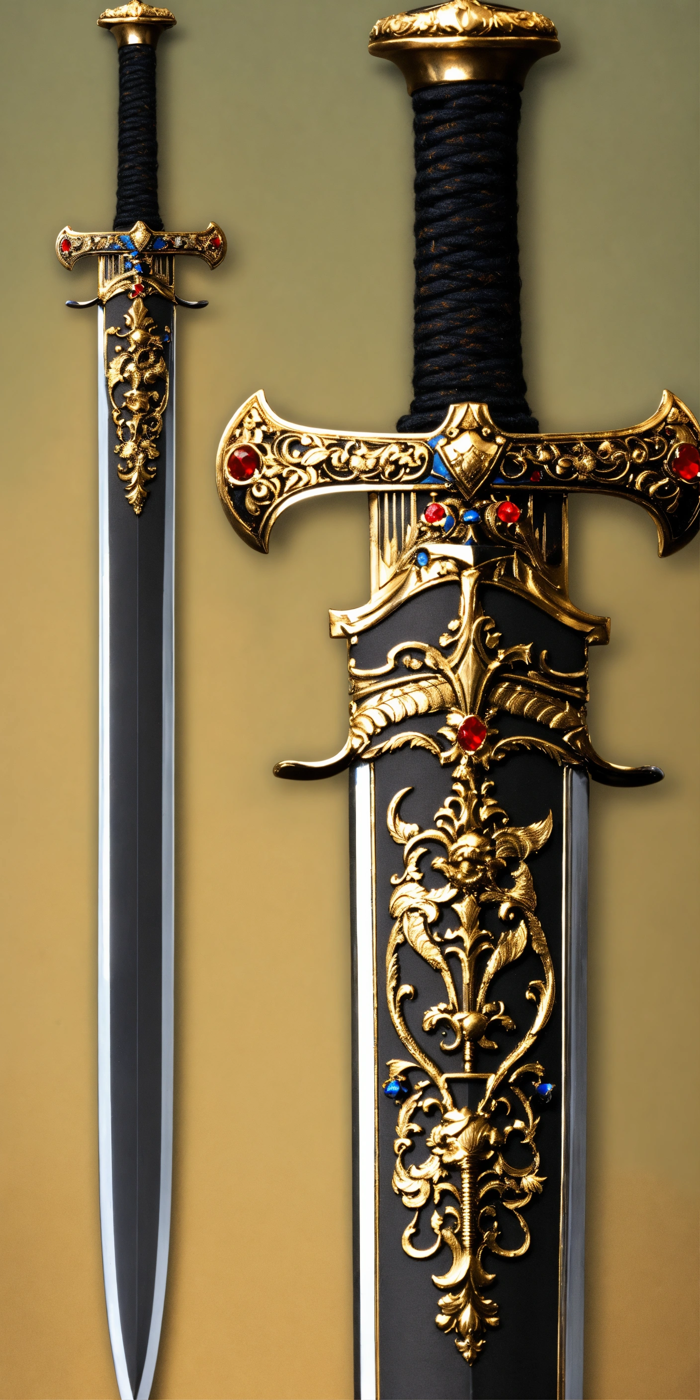 Lexica - Richly decorated long longsword, ultra realistic, very detailled