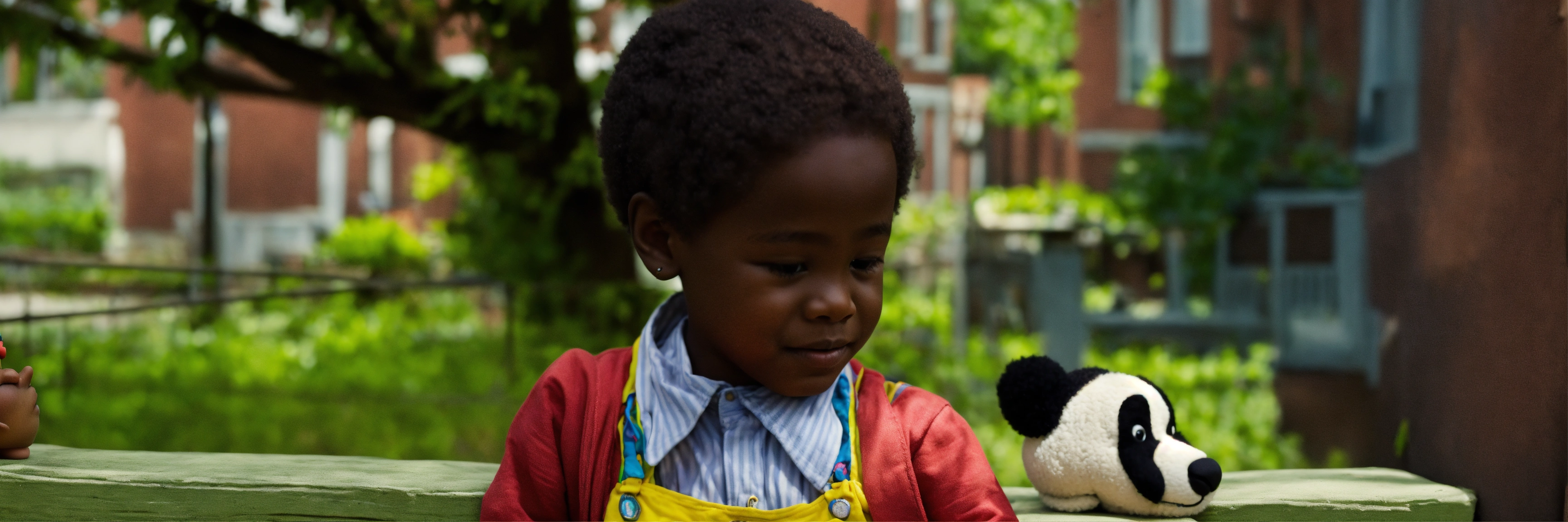 Lexica - Oba, the little African-American boy, holding Mata, his ...