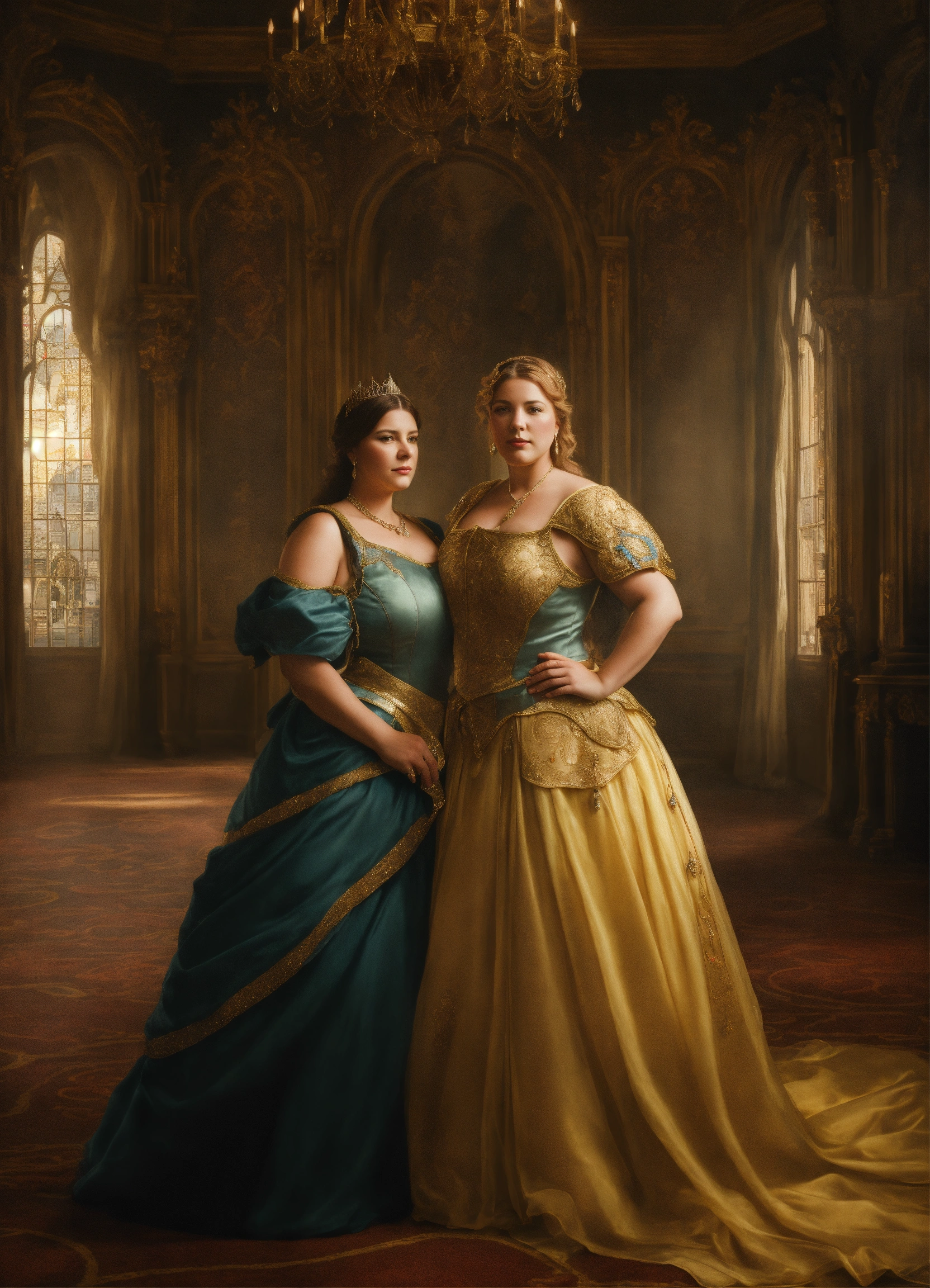 Lexica - Photorealistic portrait of two women one a huge woman warrior ...