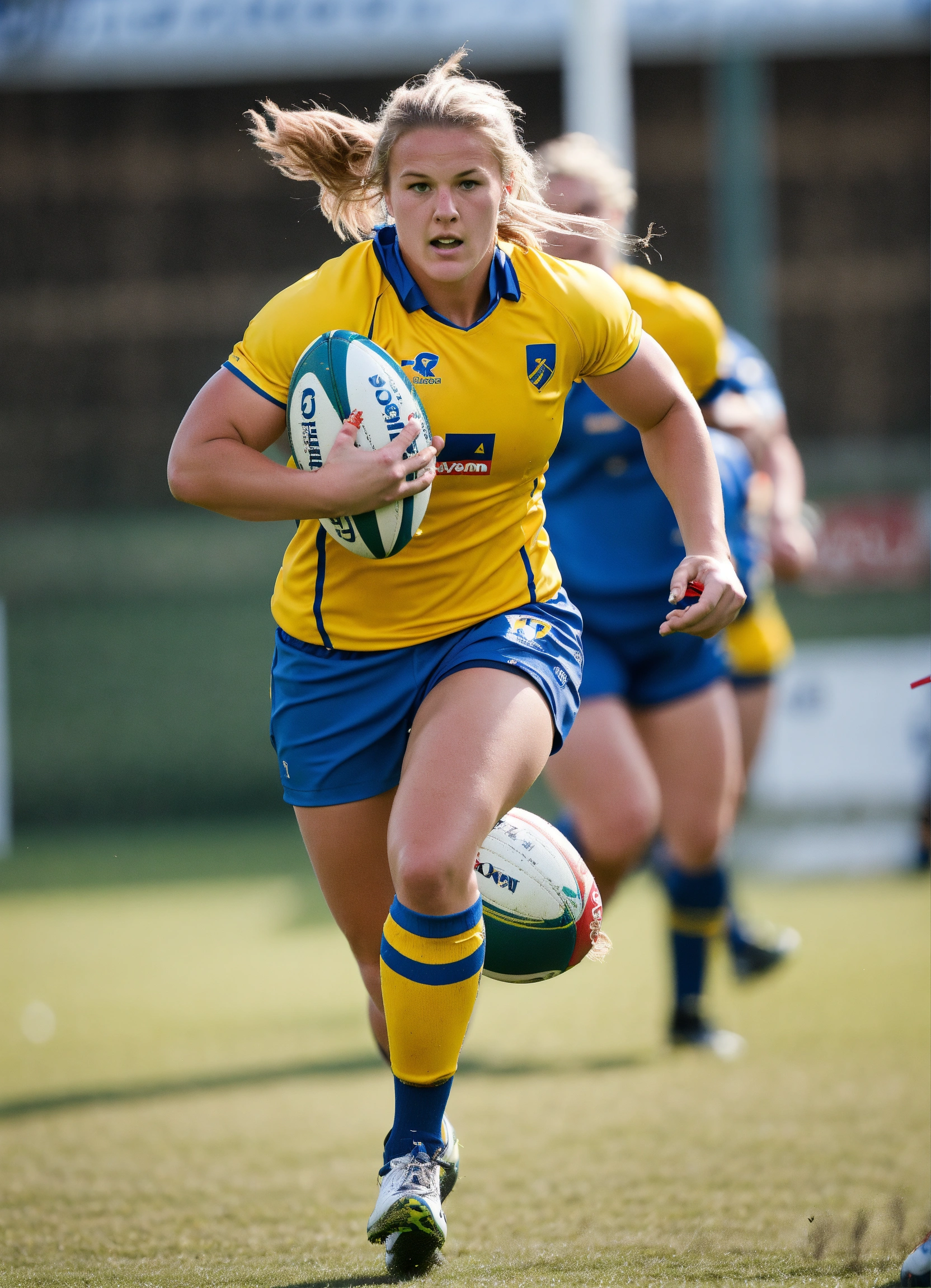 Lexica - Female swedish rugby union player, on field action, Canon 5D Mk II