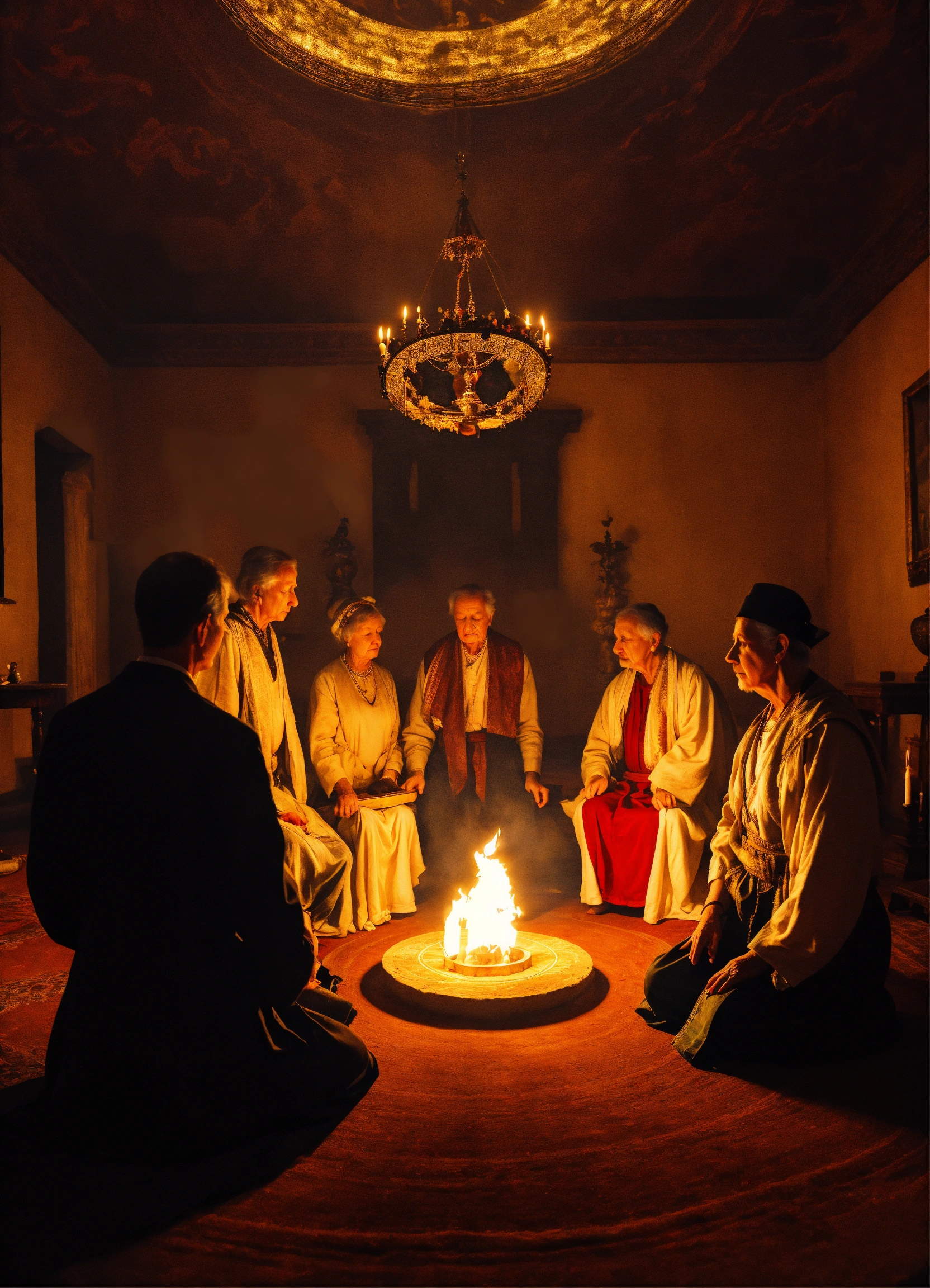 Lexica - 04 adults from the last century standing in a circle ...