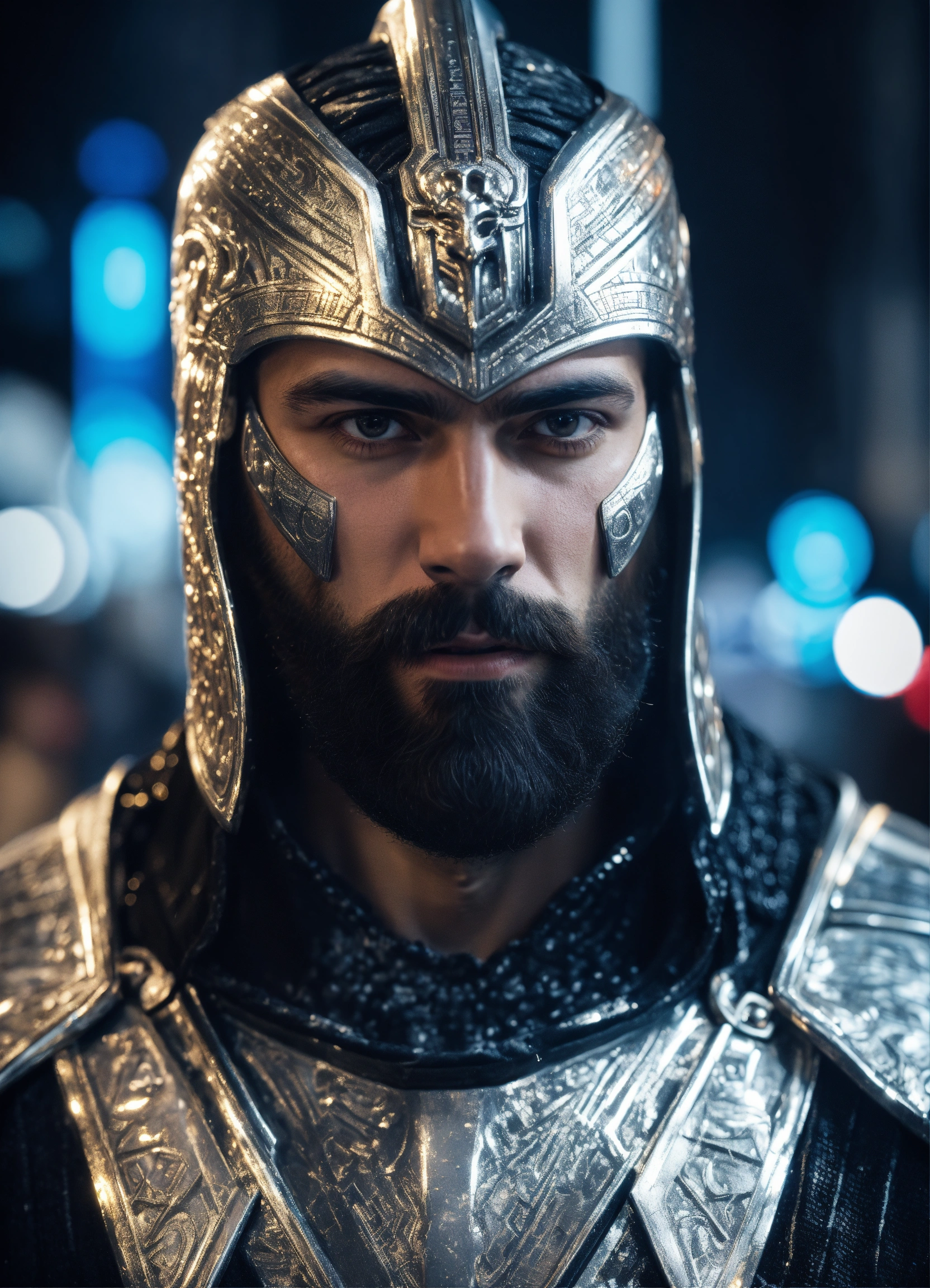 Lexica - Well groomed bearded man, a strong handsome white god wizard ...