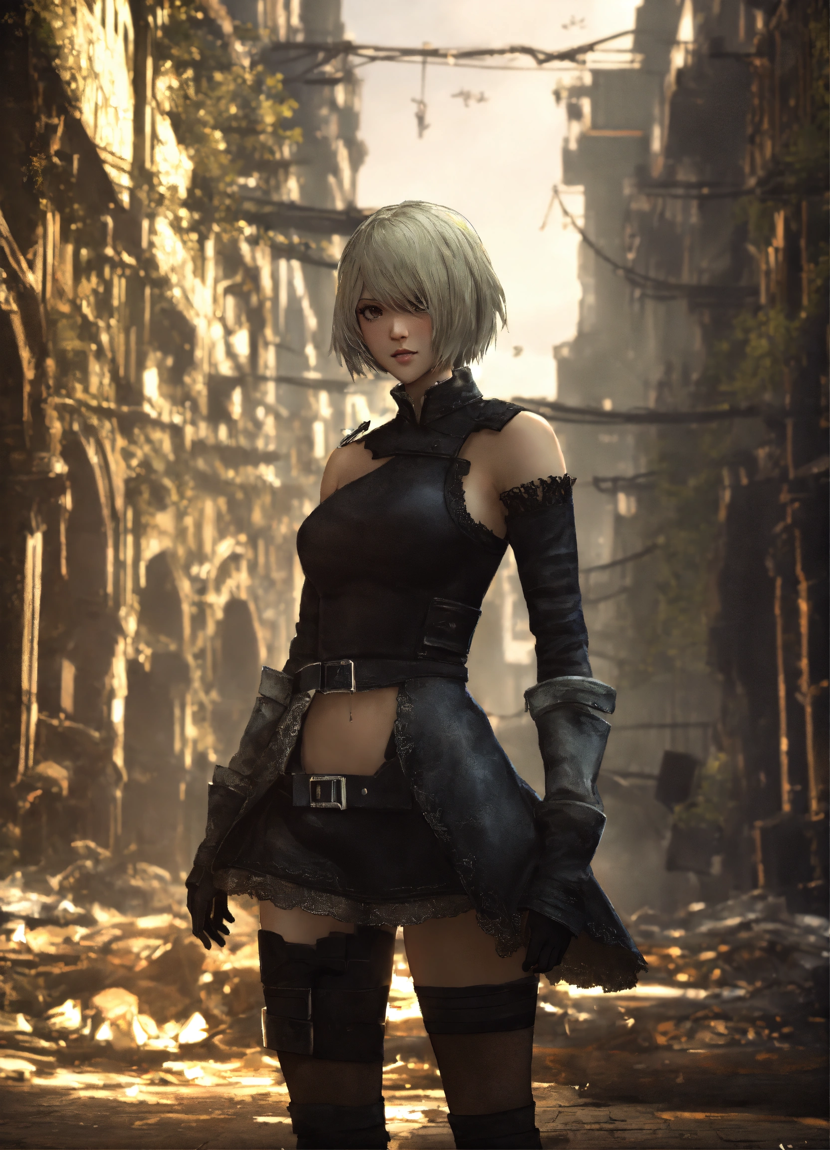 Lexica - Render of nier automata A2 in city ruins
